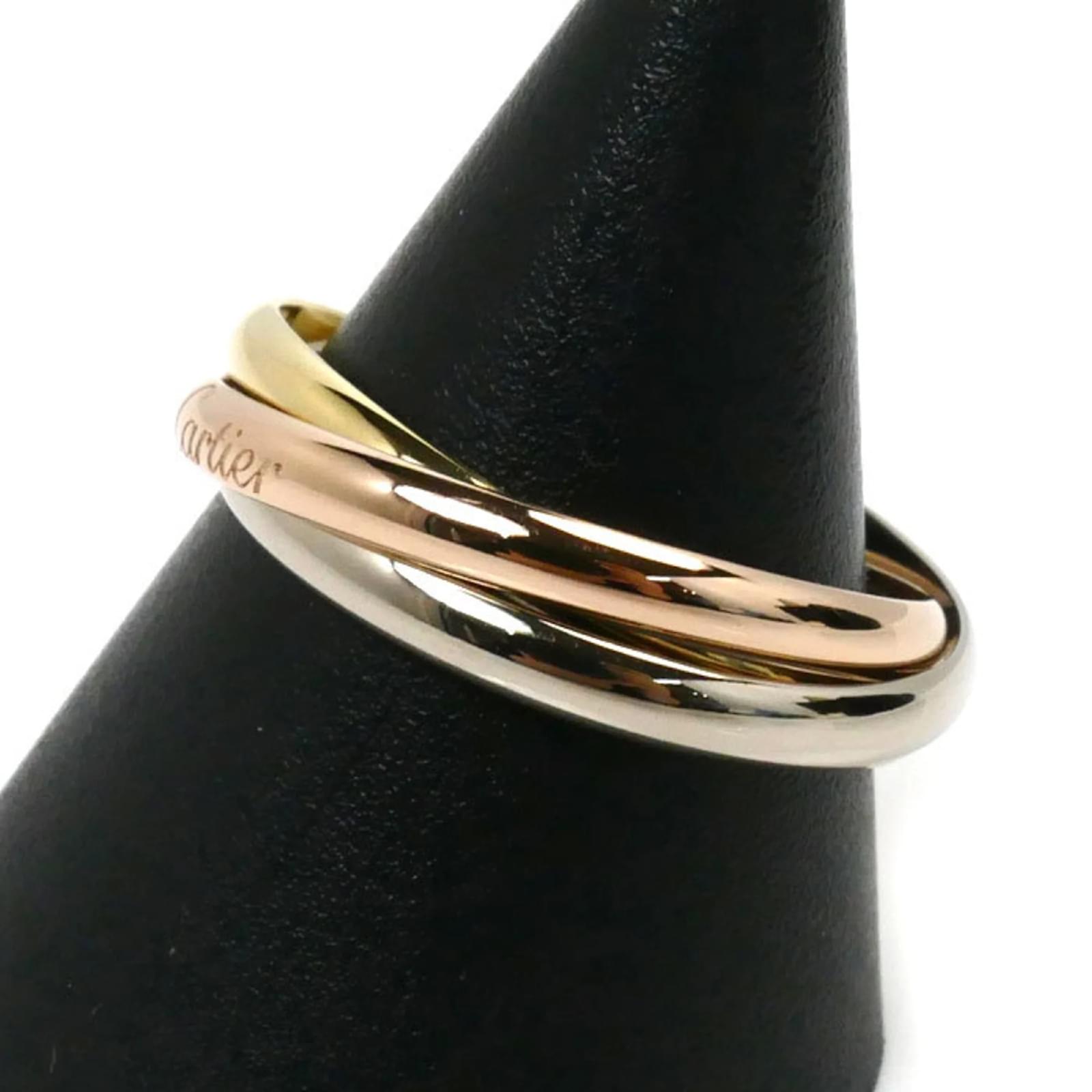 Cartier K18 Trinity Band Ring White gold Yellow gold Pink gold ref ...