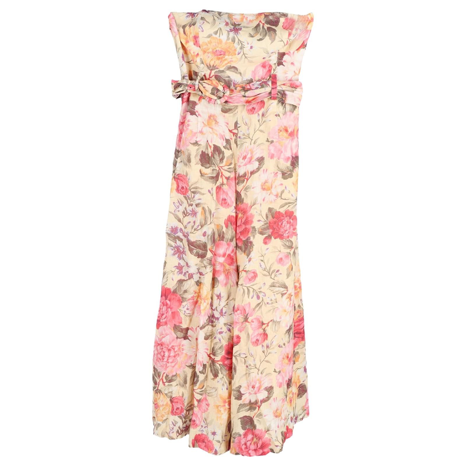 Zimmermann Honour Strapless Jumpsuit In Floral-Print Linen ref.1623745 ...