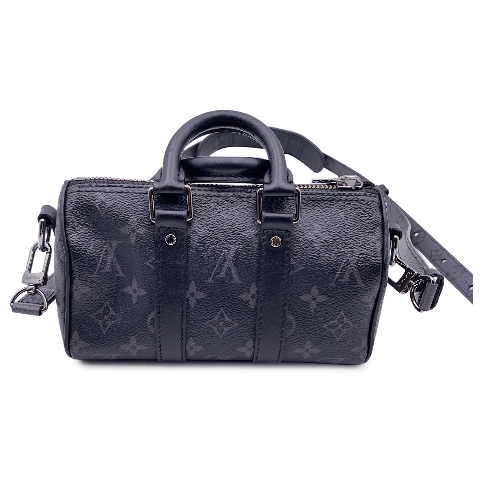Louis Vuitton Monogram Eclipse Mini Keepall Bandouliere 25 M46271 Black ...