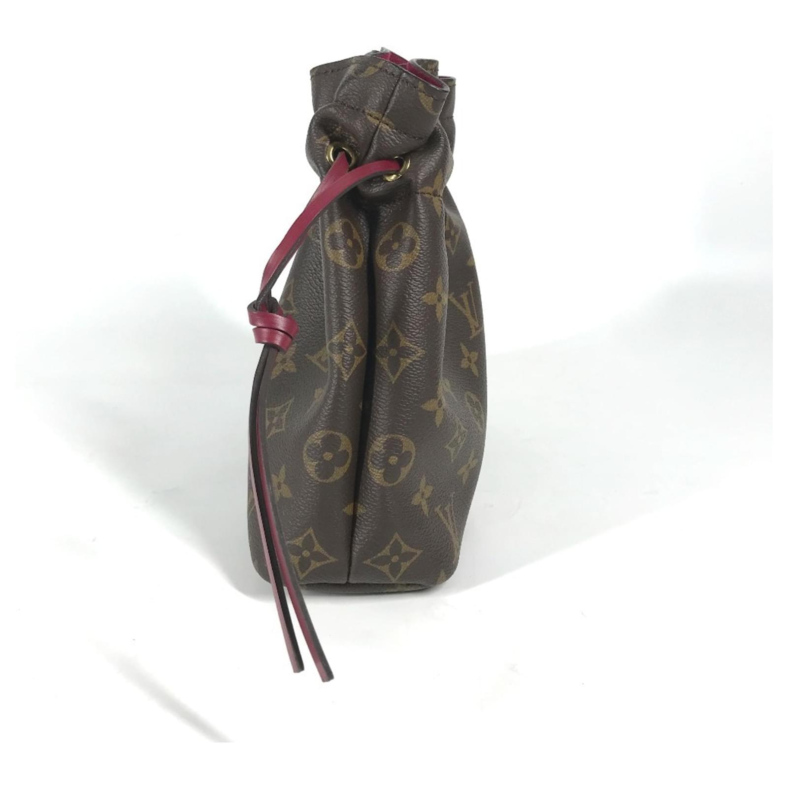 Louis Vuitton Monogram Poshnoe Drawstring Pouch Brown Patent leather ...
