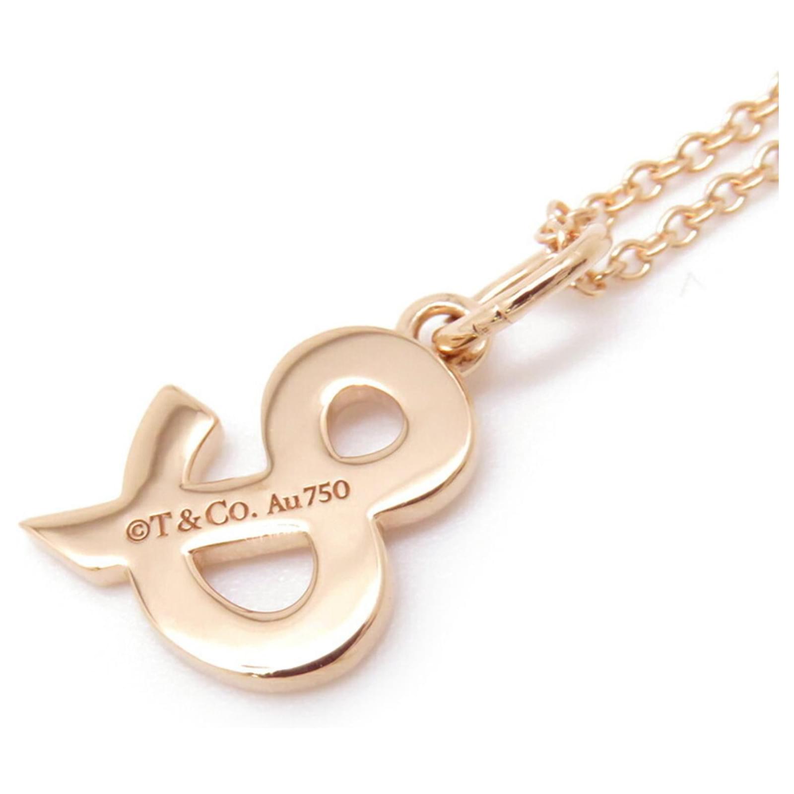 Tiffany Co Tiffany Halskette Ampersand Diamant K18PG Rosegold Golden ref.1629956 Joli Closet