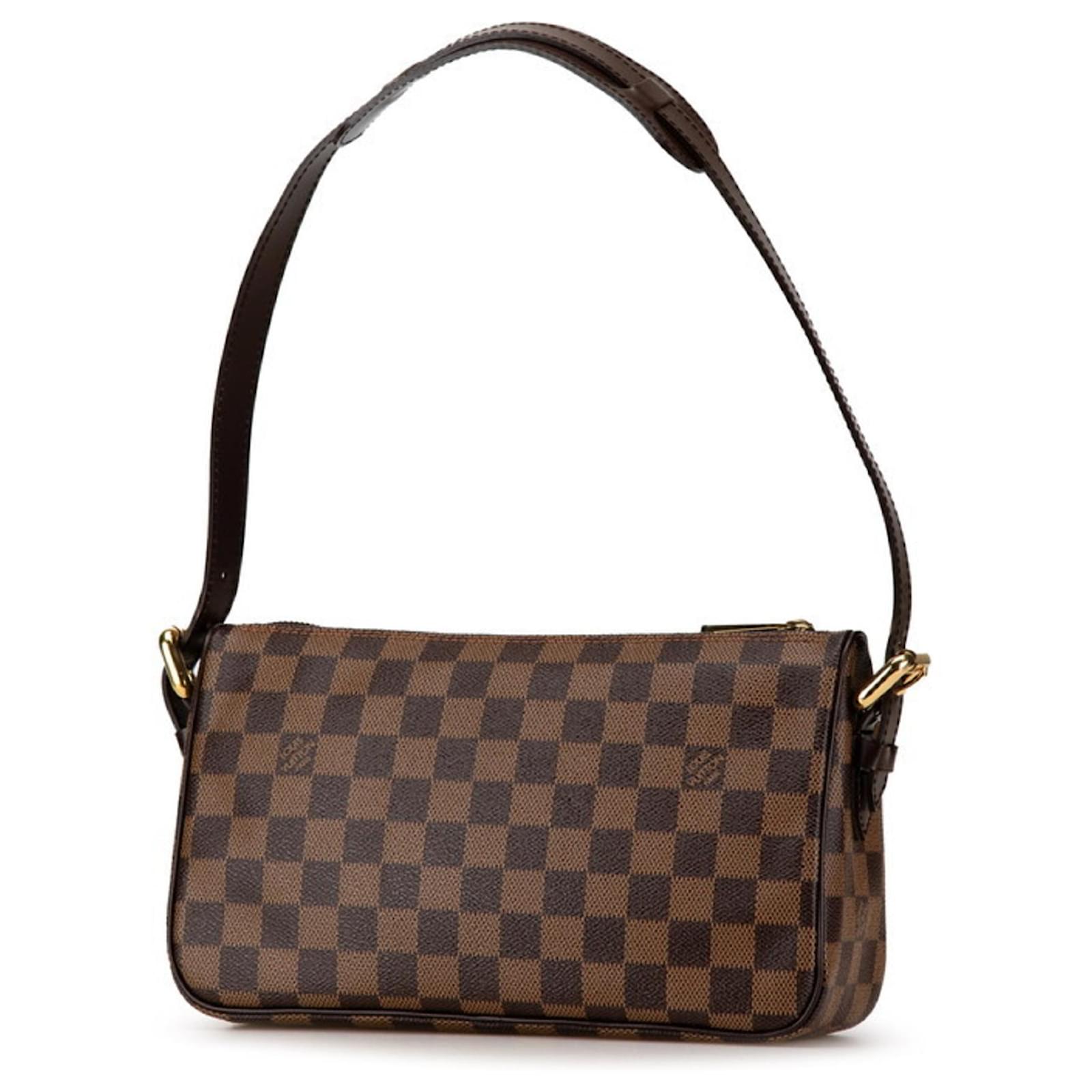 Louis Vuitton Damier Ravello GM Shoulder Bag Brown Leather Plastic ref ...