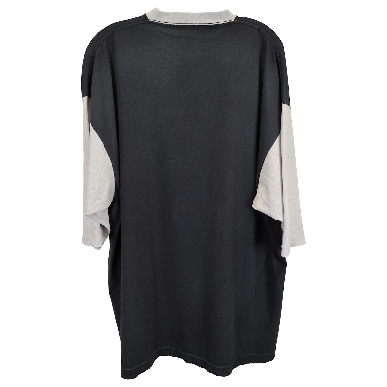 Everyday Balenciaga Unity Oversized T-Shirt in Black and Grey Cotton ...