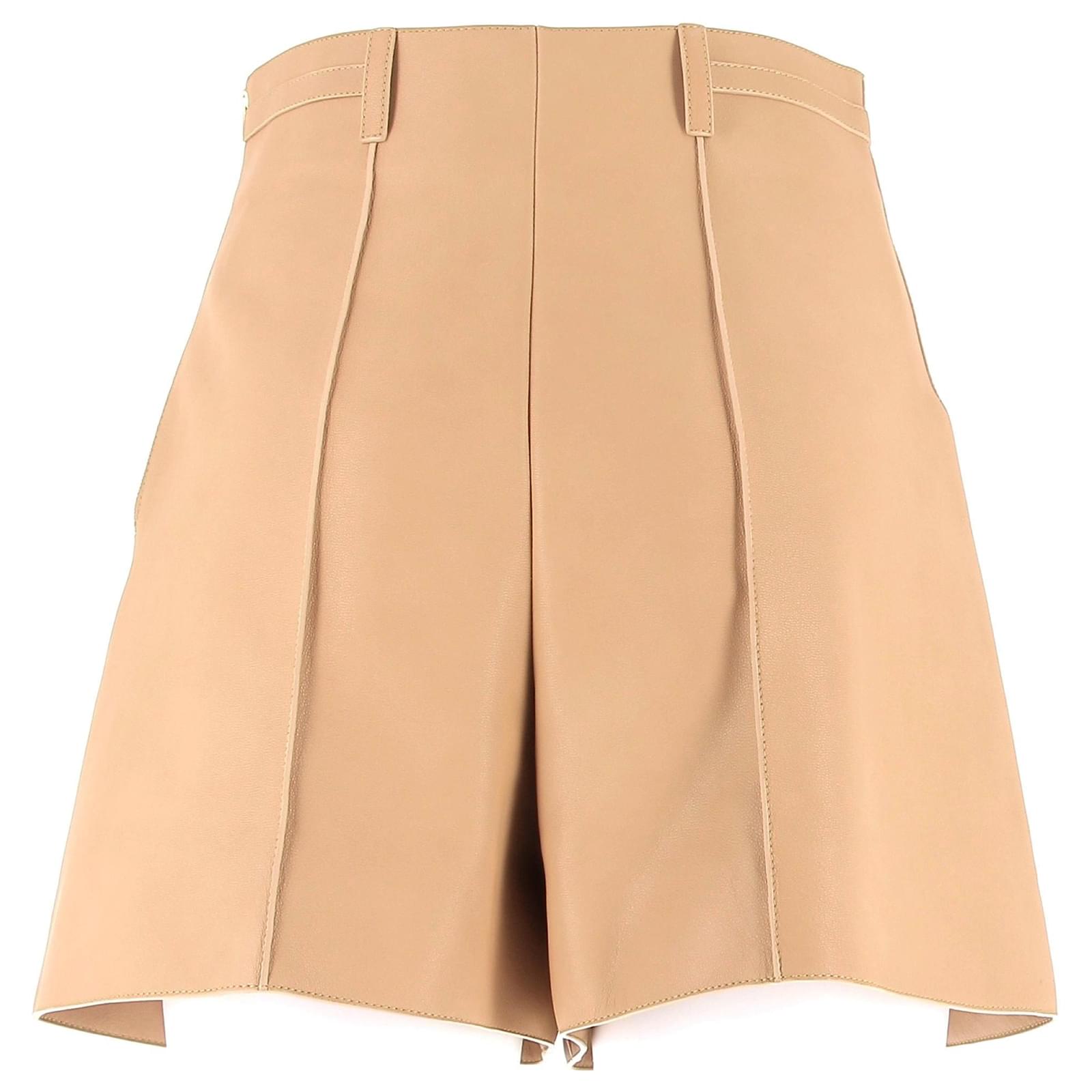 Pantaloni Hermès T.FR 34 Pelle Beige ref.1641890 - Joli Closet