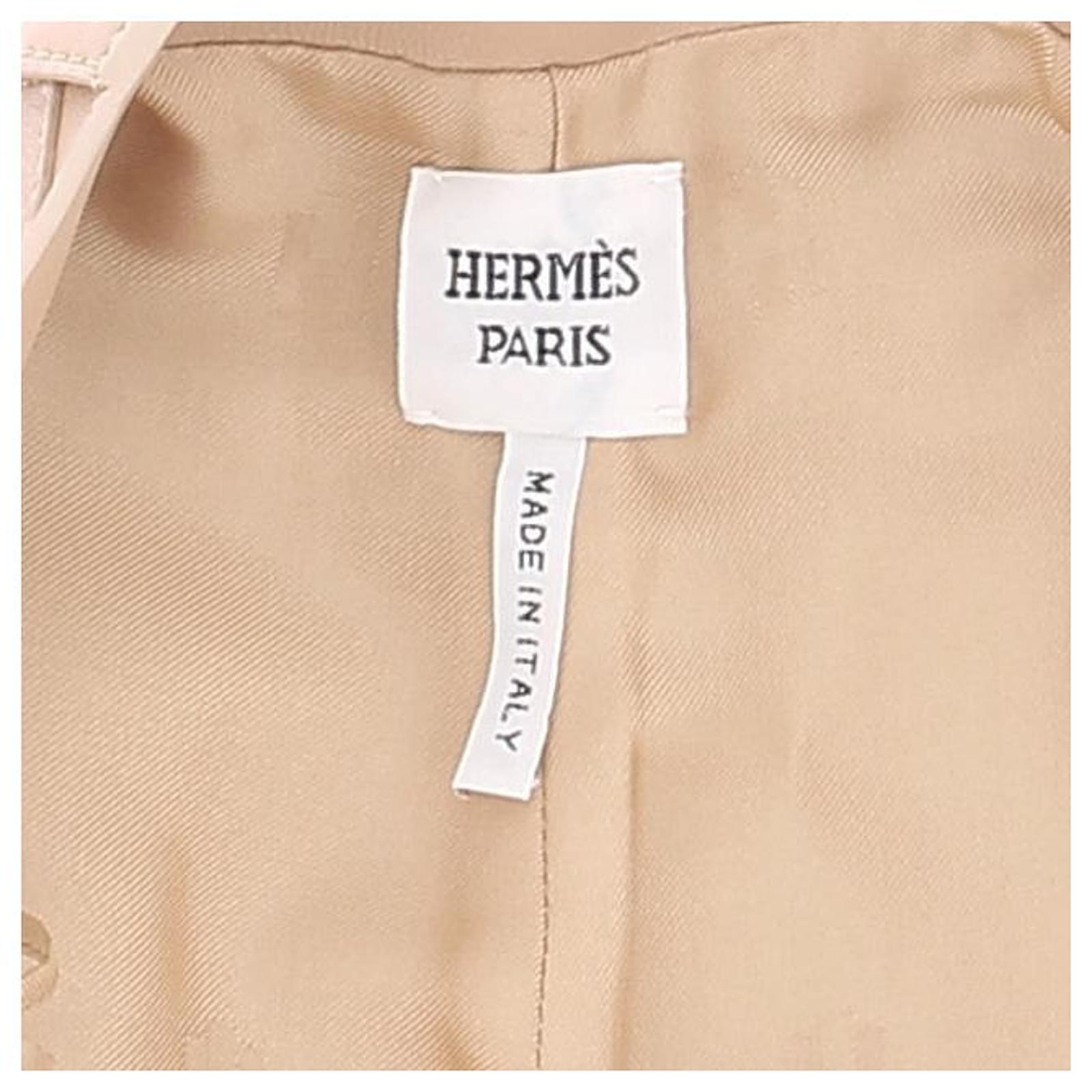 Pantaloni Hermès T.FR 34 Pelle Beige ref.1641890 - Joli Closet