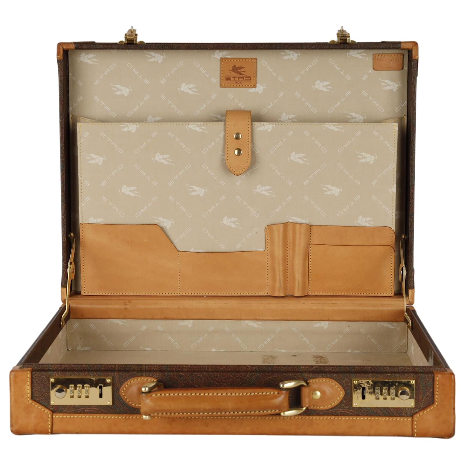 Etro Paisley Printed Trunk with Locker - '80s Brown Leather ref.1642261 ...