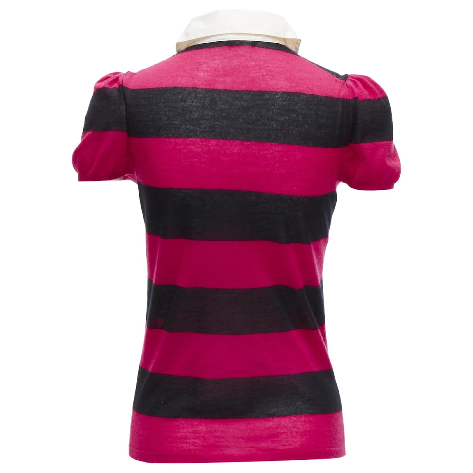 Camisa polo GUCCI 100% cachemira rosa y negra con encanto de logo GG ...