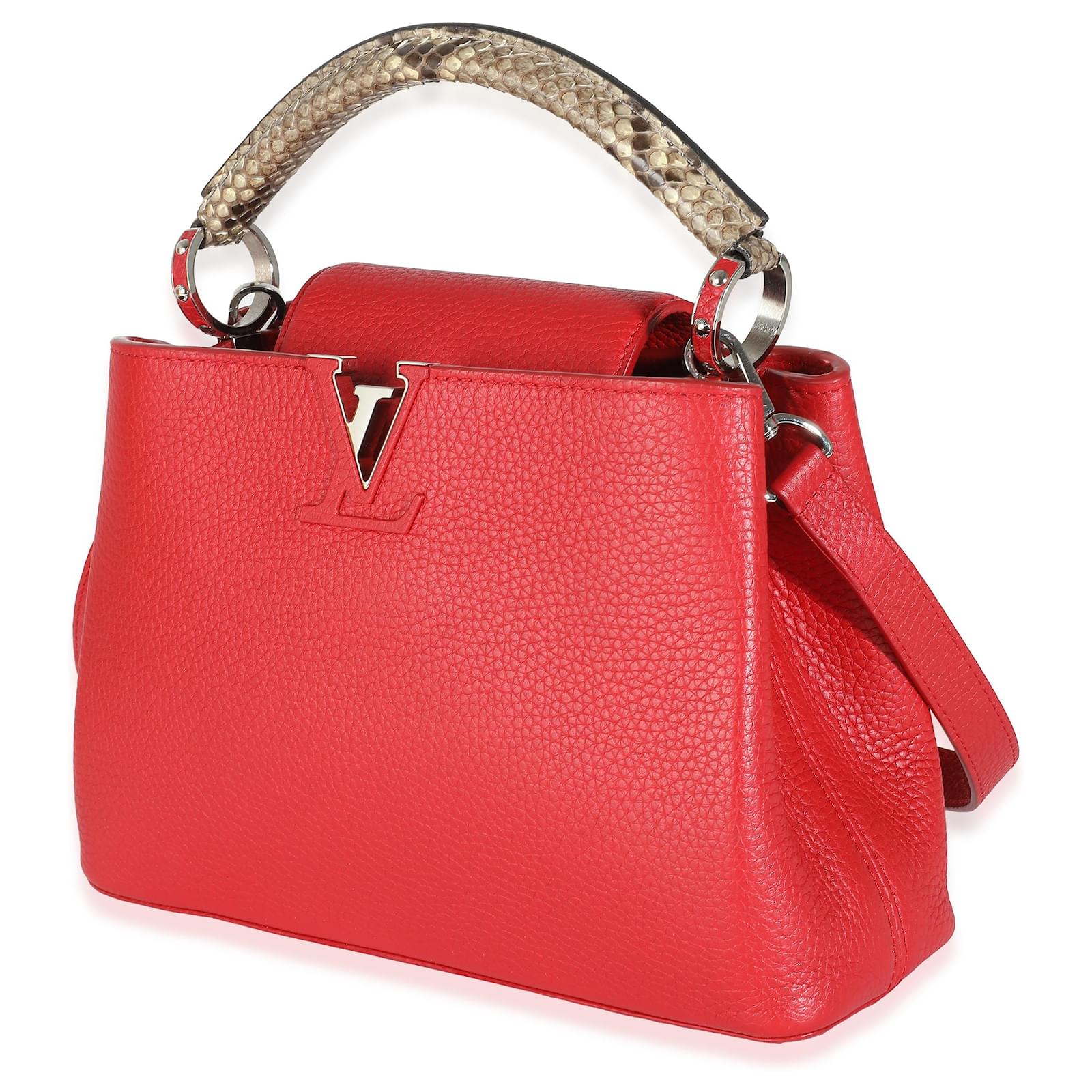 Louis Vuitton Rubis Taurillon Python Capucines BB Red Leather Exotic ...