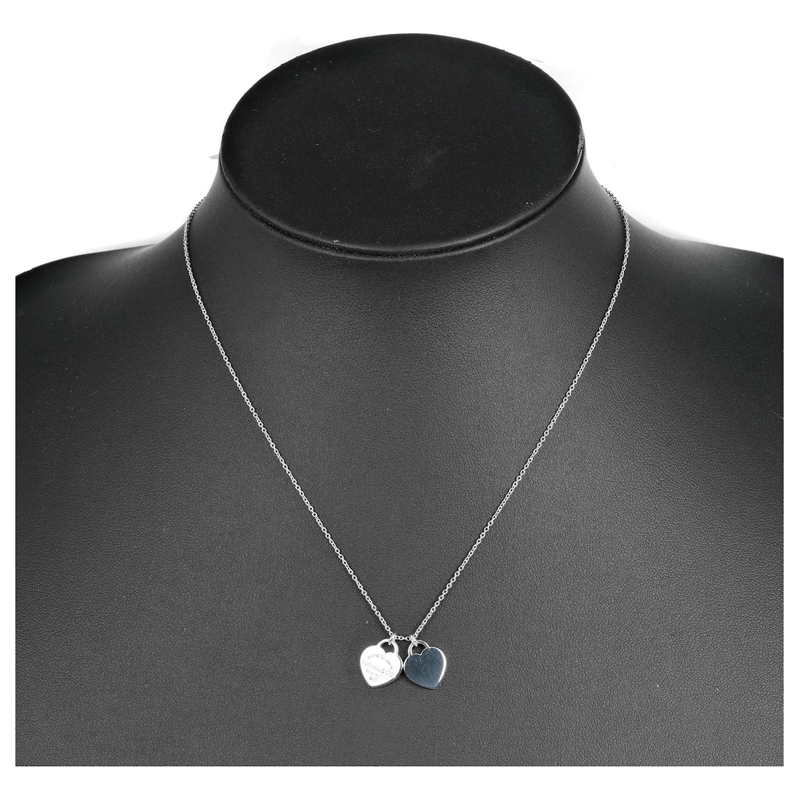 Tiffany & Co. Return to Double Heart Tag Necklace Silver ref.1673504 ...