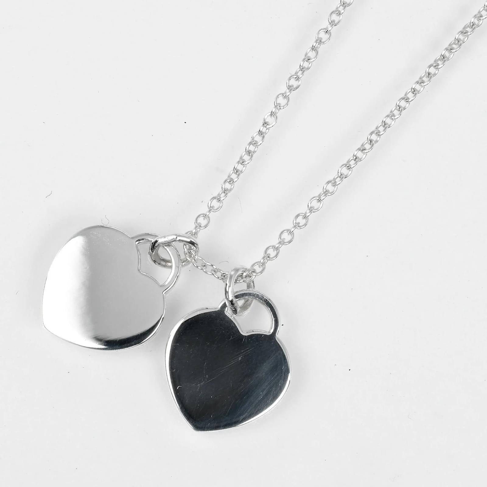 Tiffany & Co. Return to Double Heart Tag Necklace Silver ref.1673504 ...