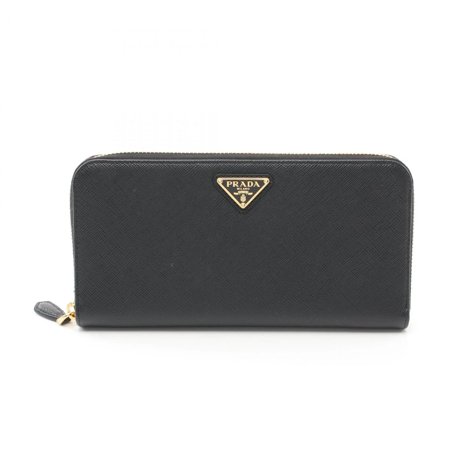 Prada Saffiano Leather Long Wallet Black ref.1708344 - Joli Closet