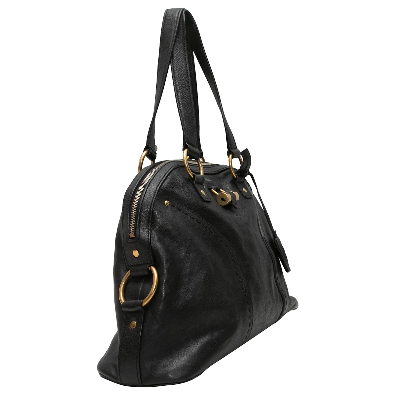 Black Yves Saint Laurent Muse Handbag Leather ref.1722303 - Joli Closet