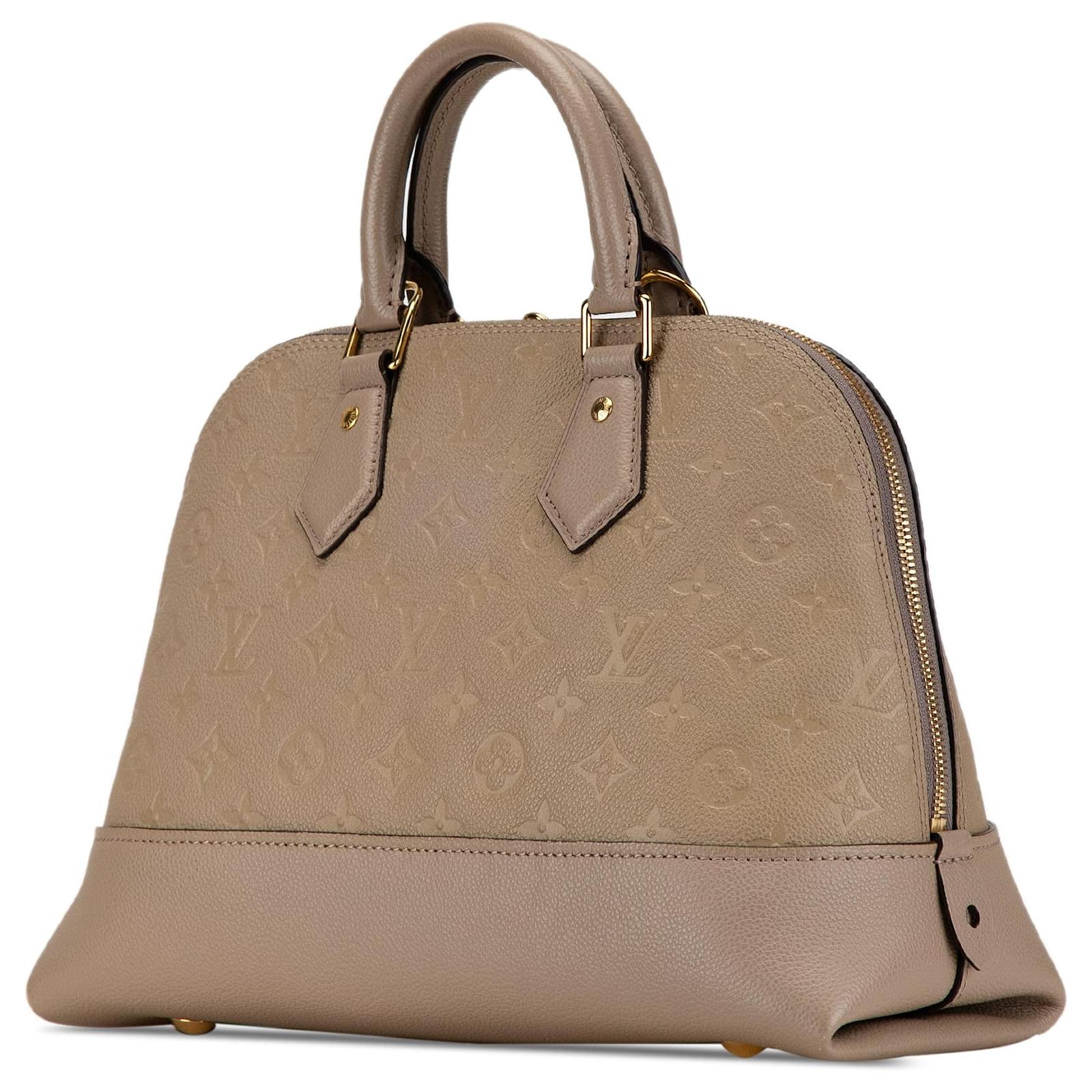 Beige Louis Vuitton Monogram Empreinte Neo Alma PM Satchel Leather ref ...