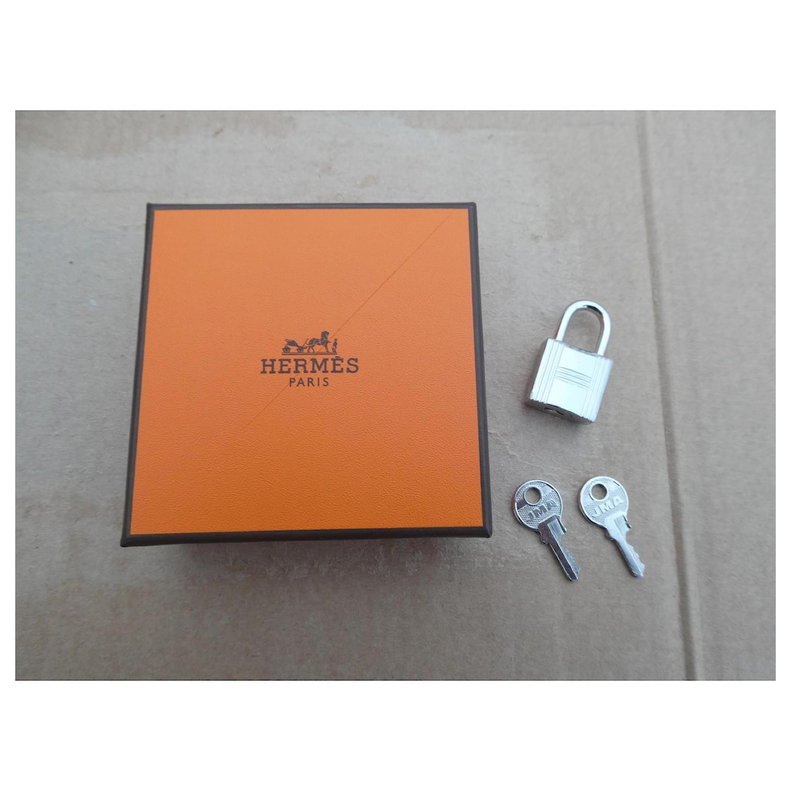 Hermès padlock in silver palladium-plated steel for Kelly or Birkin ...