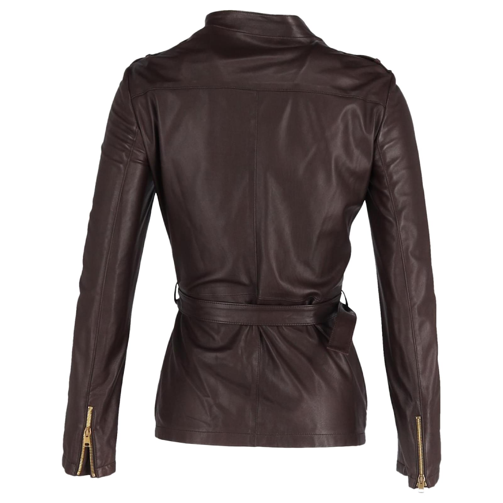Gucci Biker Jacket in Brown Leather ref.1726607 - Joli Closet