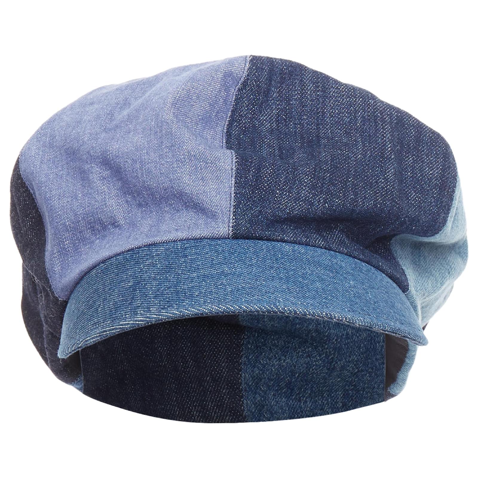 Dior blue denim patchwork logo baker newsboy hat ref.1756440 - Joli Closet