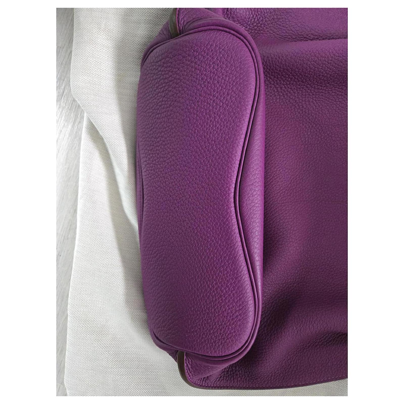 Hermès Hermes So Kelly bag in excellent condition Purple Leather ref ...