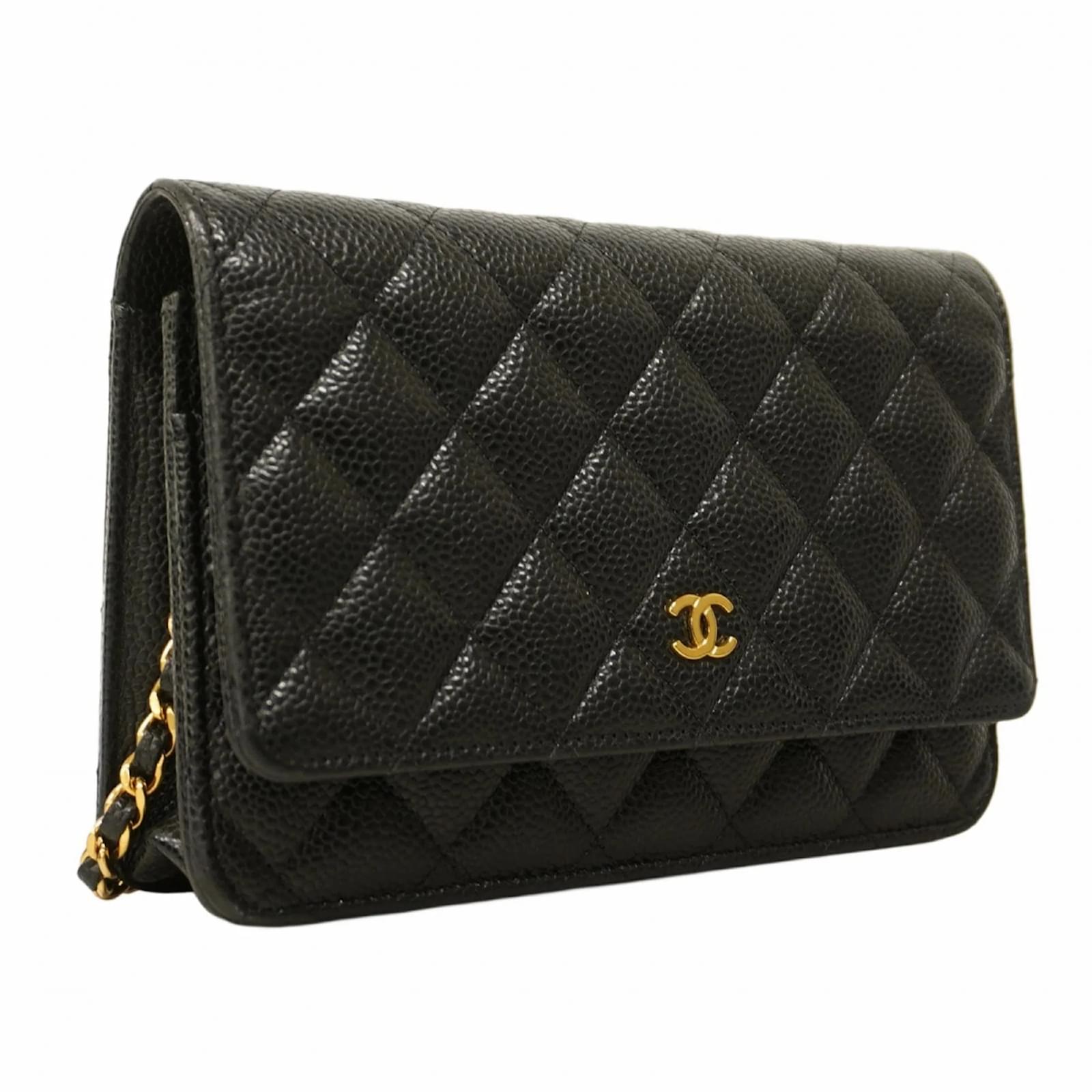 Chanel Black Caviar Leather Shoulder Wallet ref.1791652 - Joli Closet