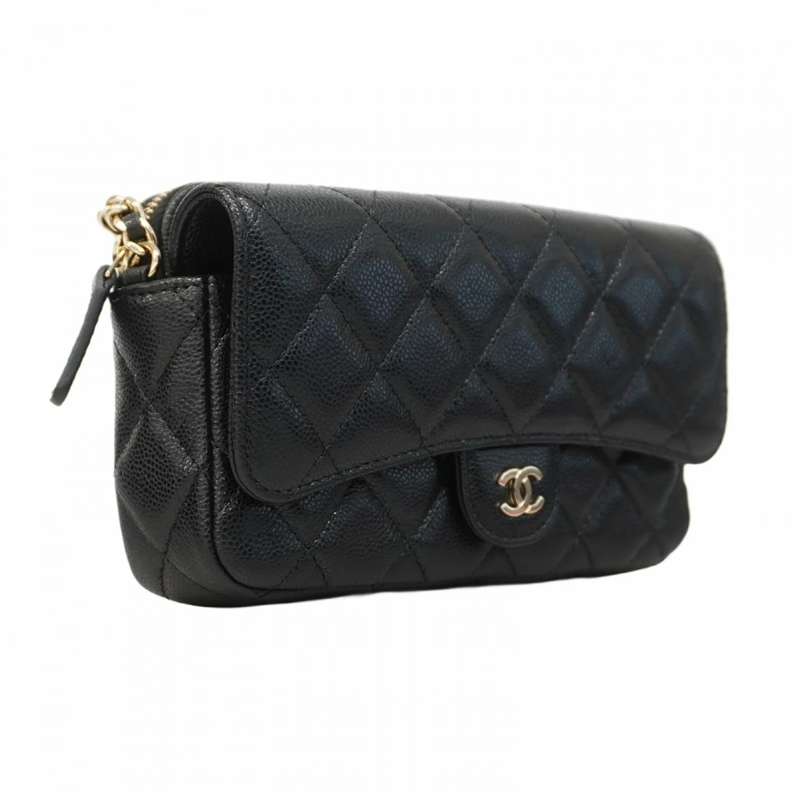 Chanel Black Caviar Leather Shoulder Wallet ref.1791764 - Joli Closet