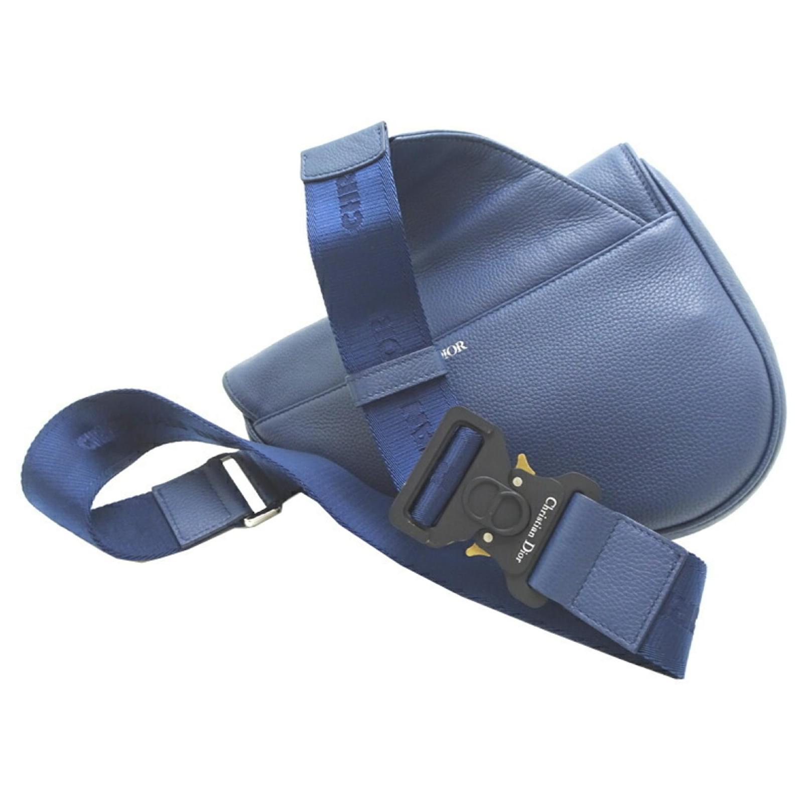 Christian Dior Blue Leather Saddle Bag ref.1791897 - Joli Closet