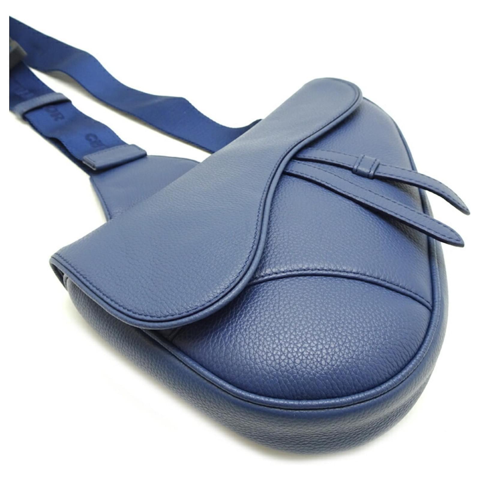 Christian Dior Blue Leather Saddle Bag ref.1791897 - Joli Closet