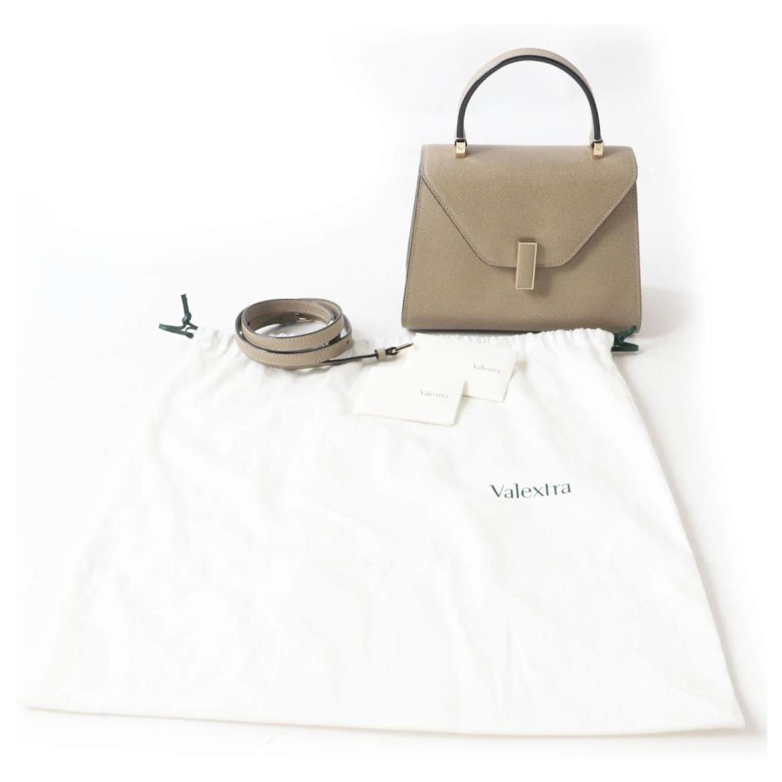 Valextra Mini Iside Leather 2WAY Bag Grey ref.1827189 - Joli Closet