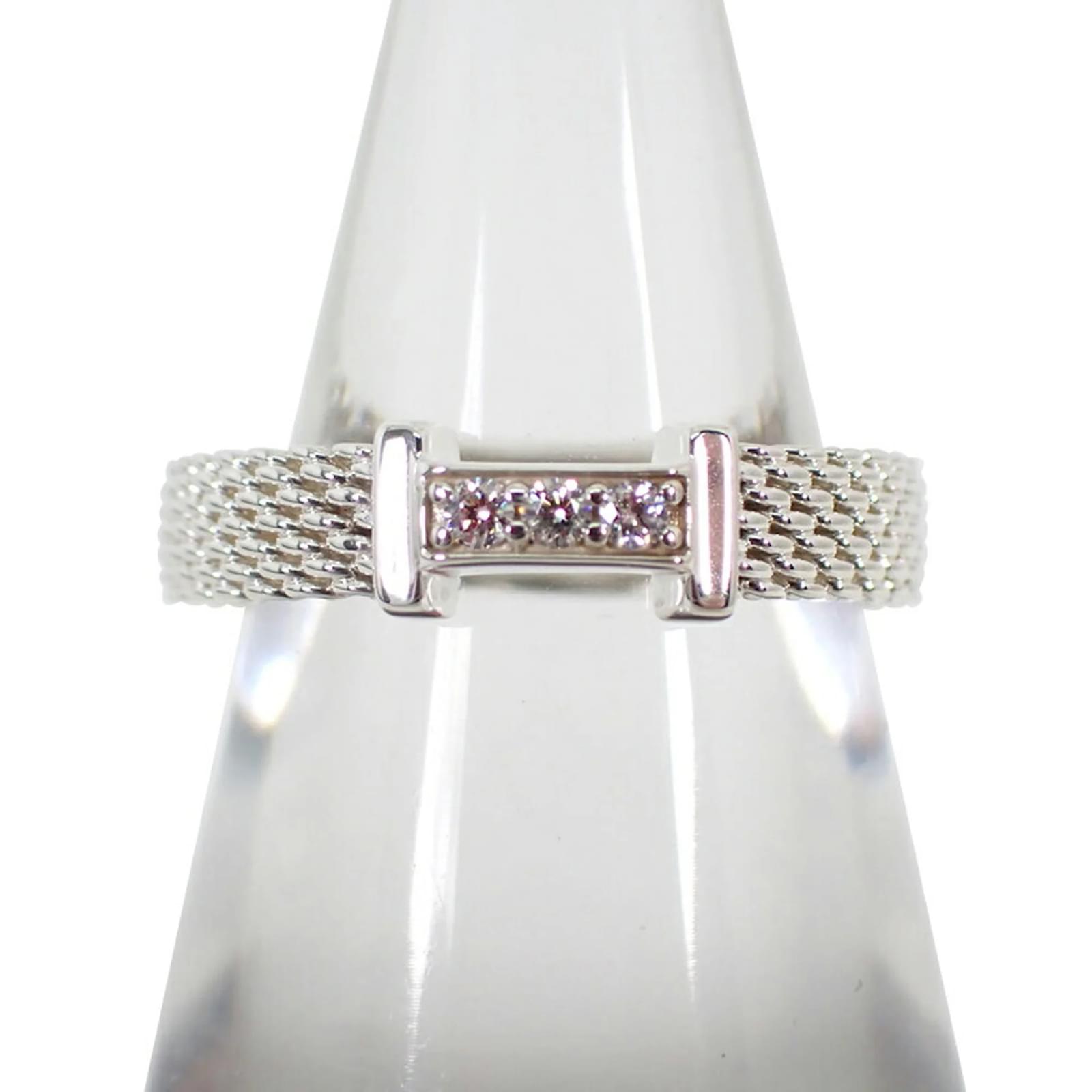 Tiffany Co Tiffany 925 Somerset Mesh Diamantring GroBe 7 Silber Geld ref.1845835 Joli Closet