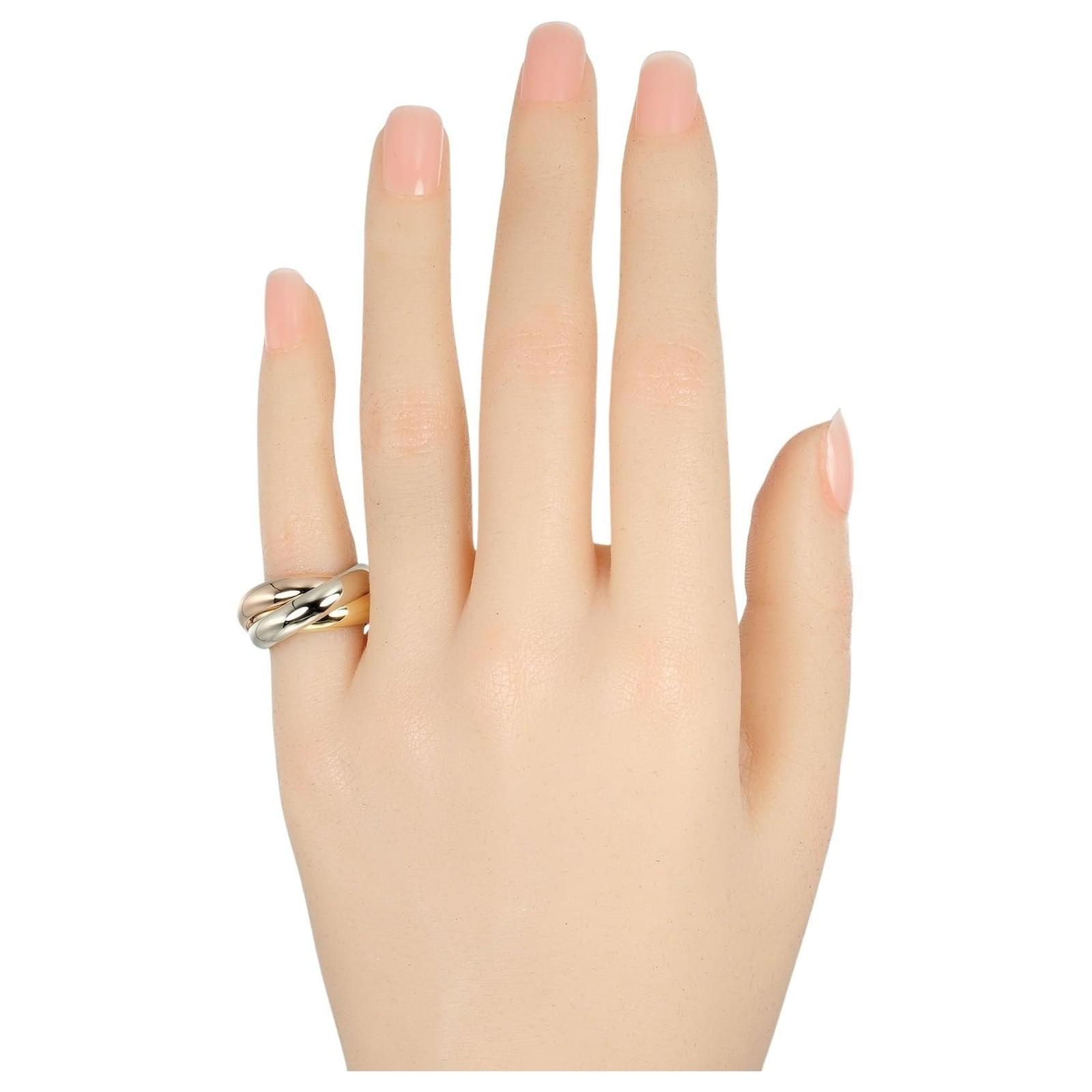 Cartier Trinity Ring K18 Gold 8 Golden Metallic Metal ref.1853039 ...