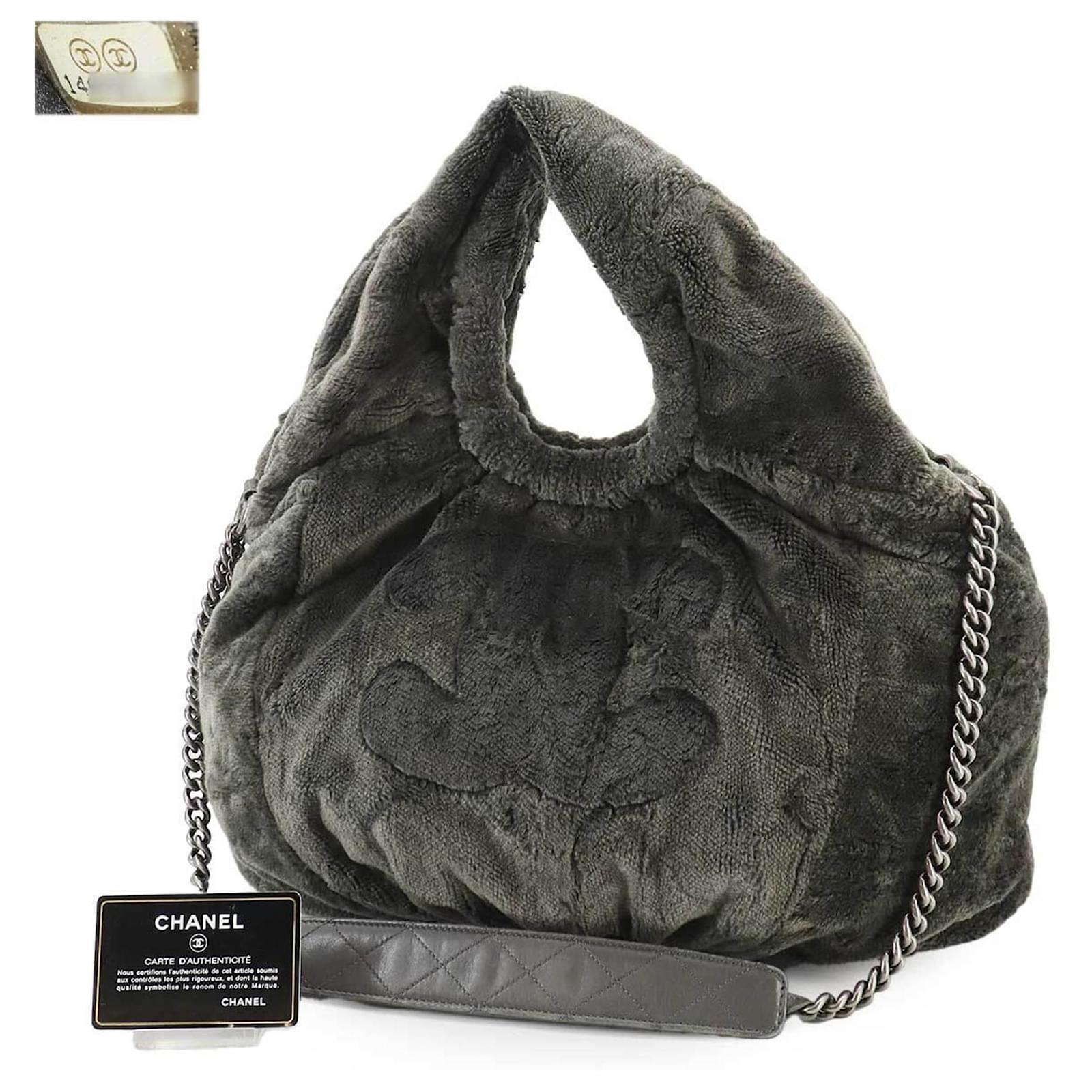 Chanel Faux Fur 2-Way Chain Tote Shoulder Bag Brown Leather ref.1854225 ...