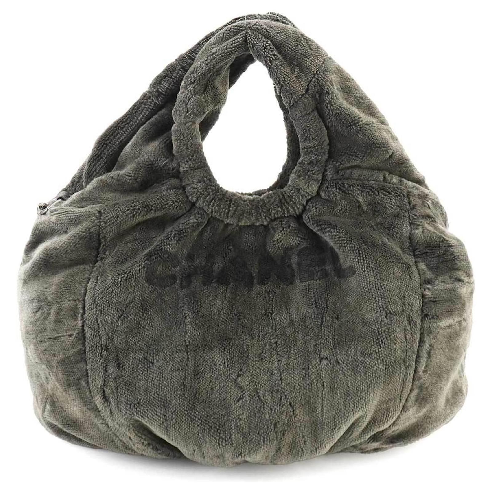 Chanel Faux Fur 2-Way Chain Tote Shoulder Bag Brown Leather ref.1854225 ...