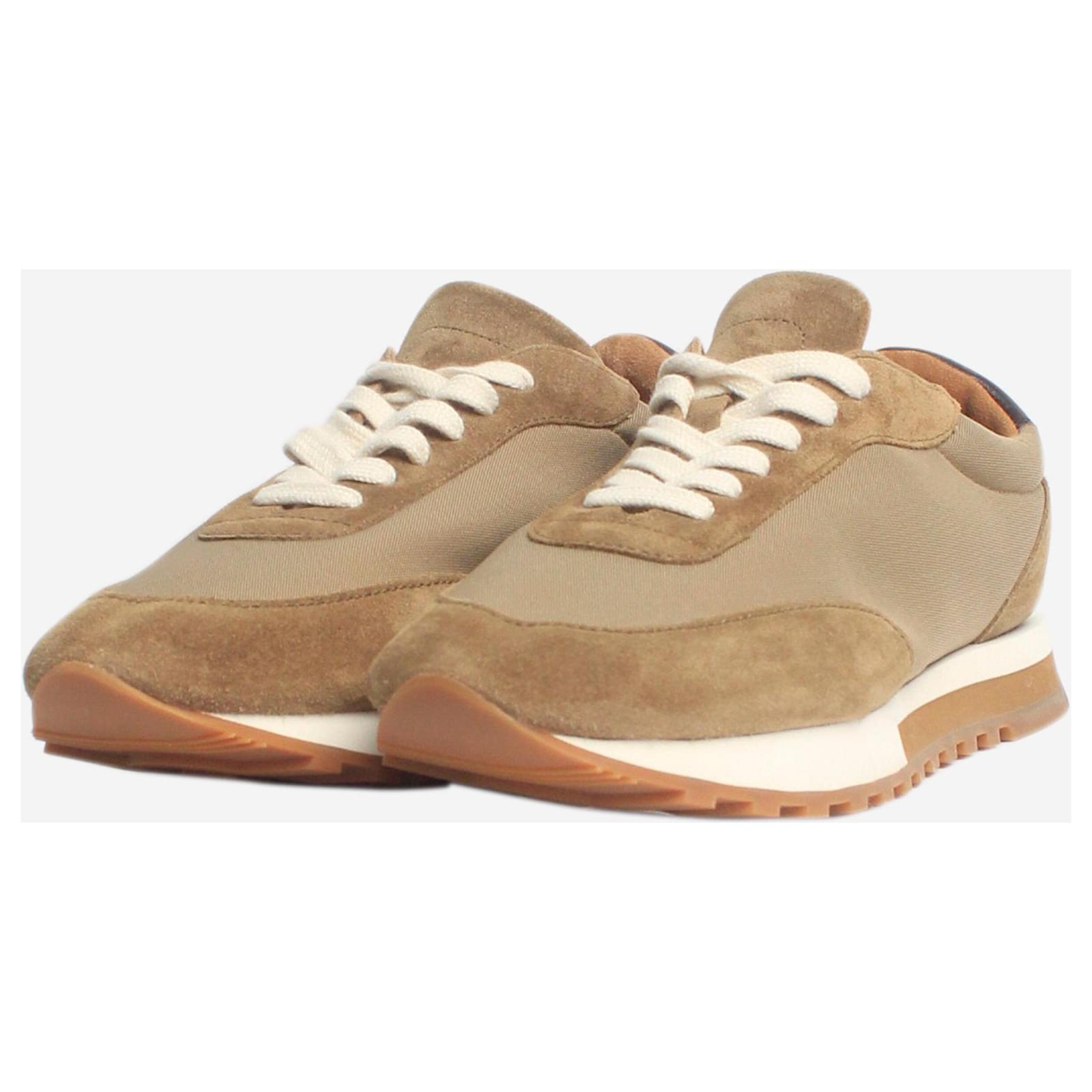 The row Khaki suede and nylon trainers - size EU 37.5 Green ref.1876731 ...