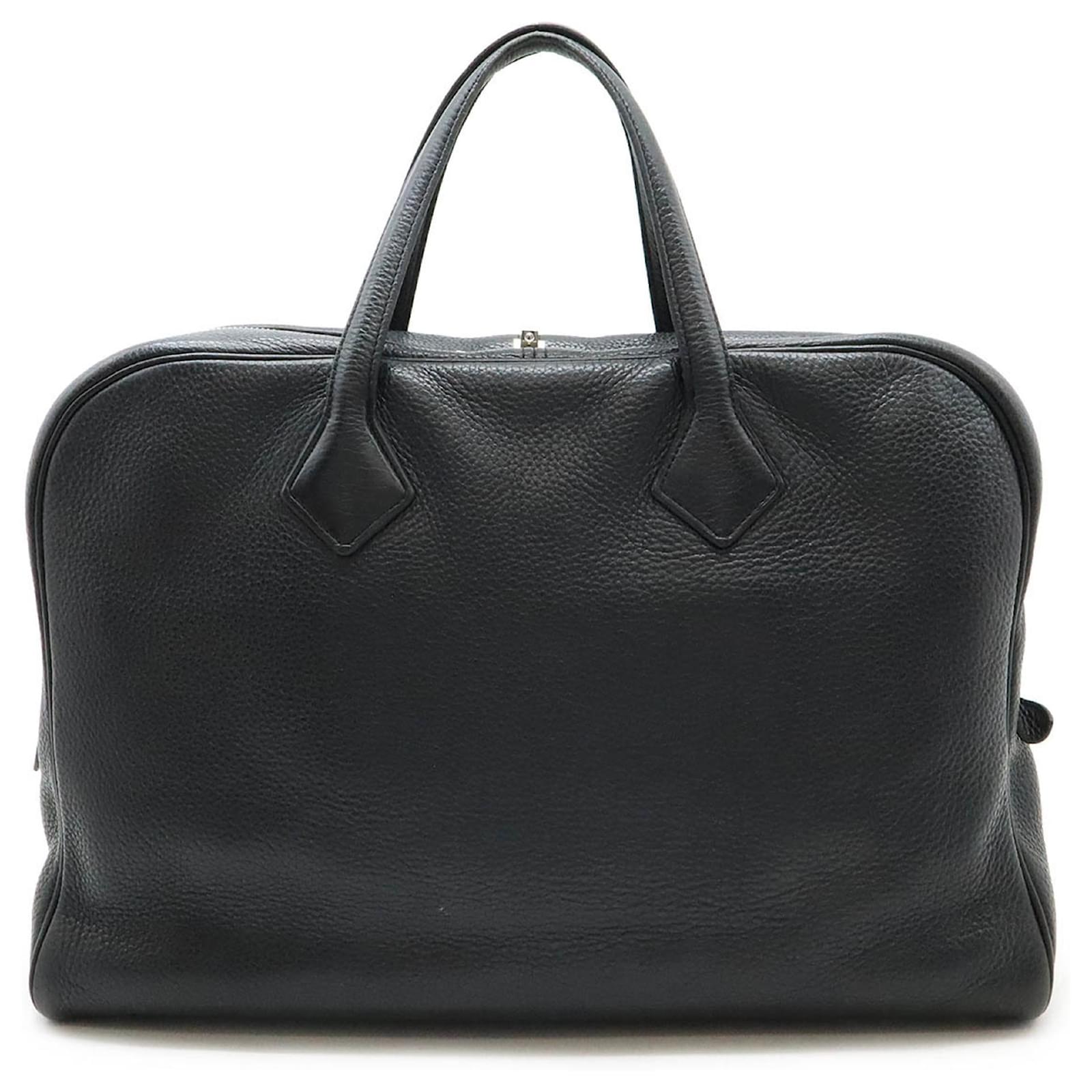 Hermès Hermes Victoria 40 Boston Bag Black Leather ref.1881559 - Joli ...