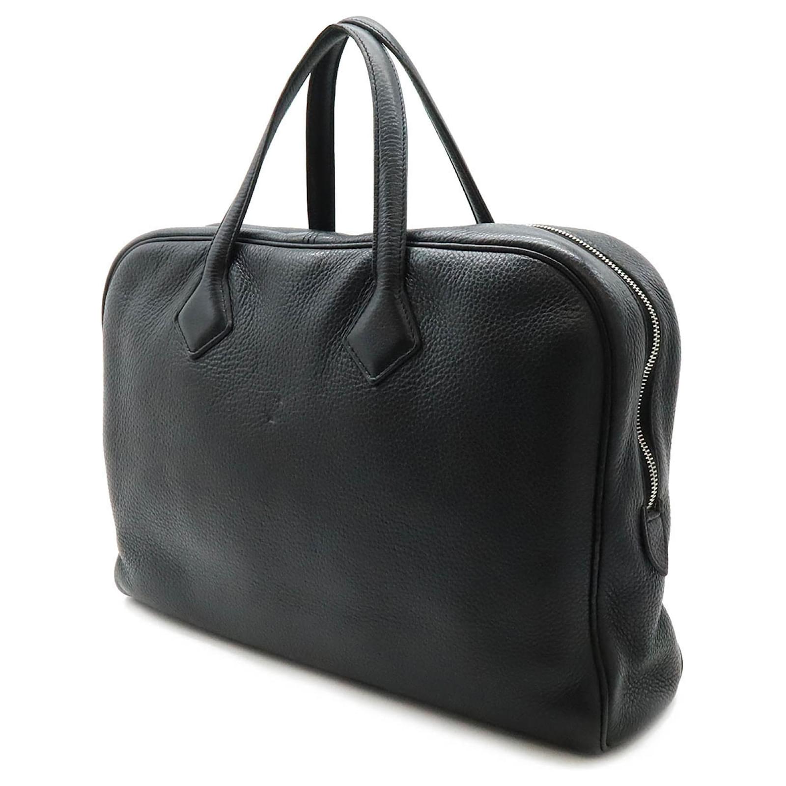 Hermès Hermes Victoria 40 Boston Bag Black Leather ref.1881559 - Joli ...