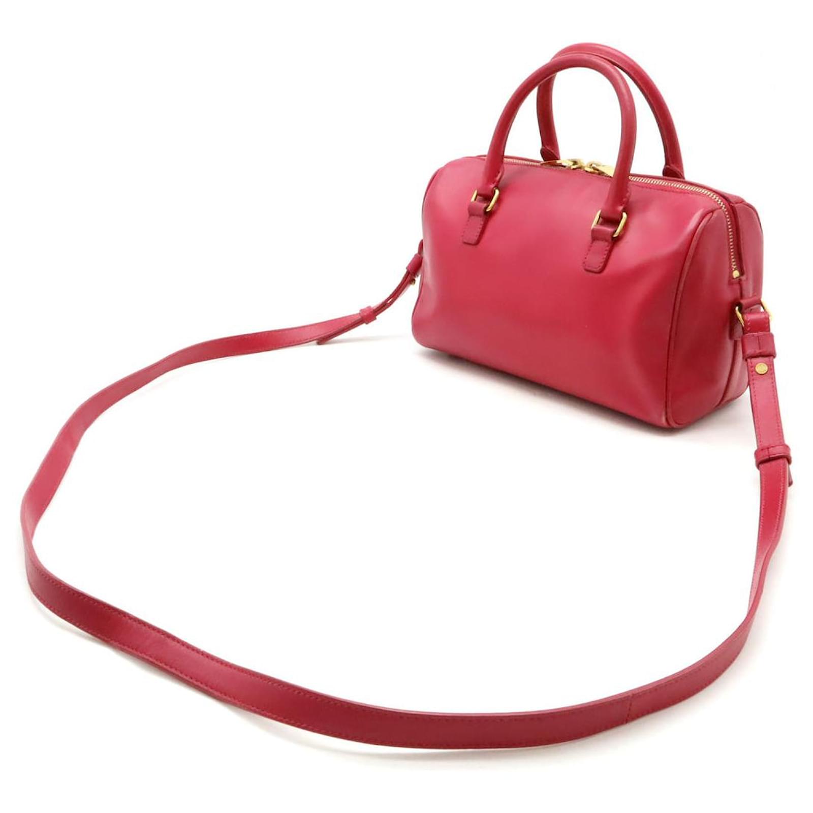 Yves Saint Laurent Leather Classic Baby Duffle Mini Handbag 2WAY Pink ...
