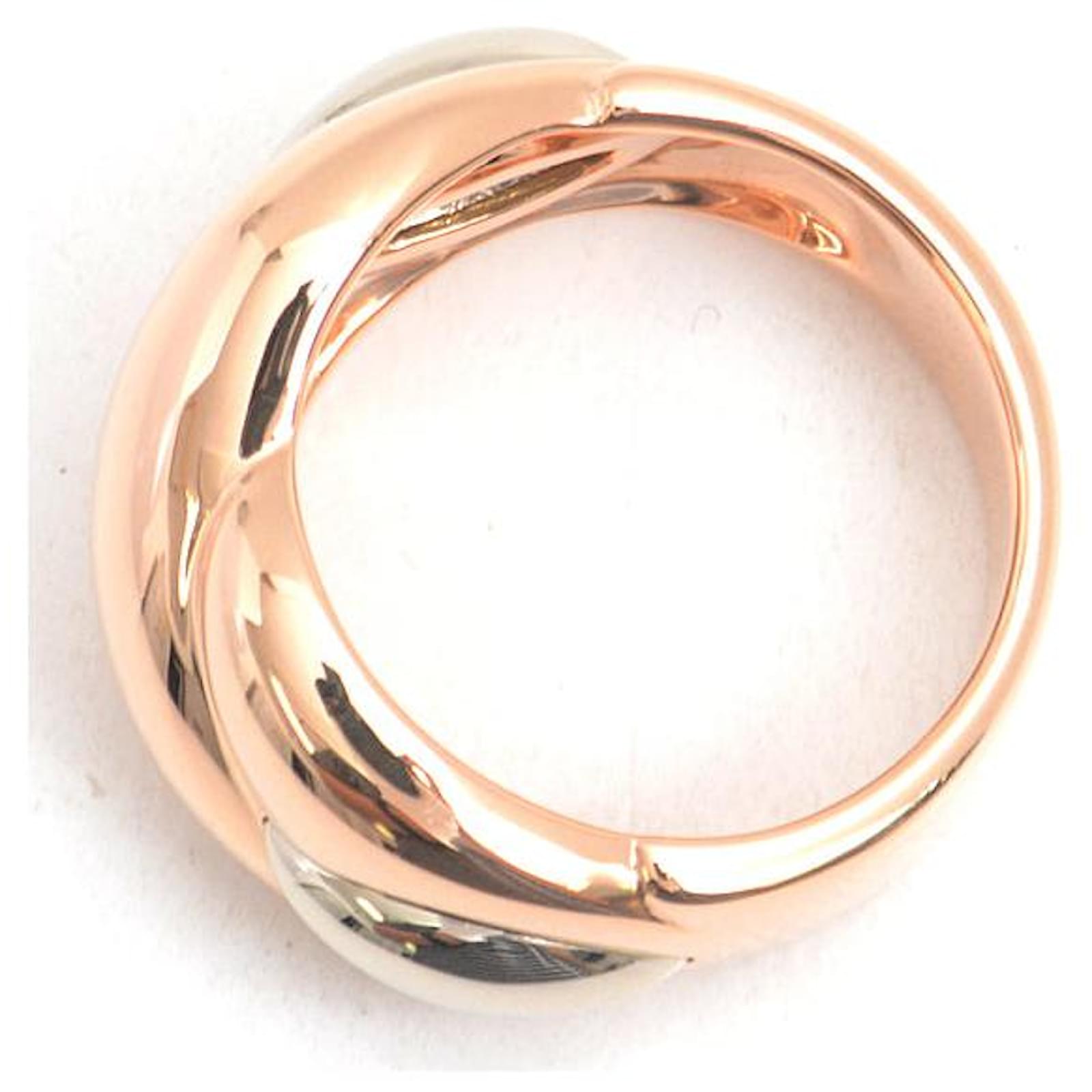 Cartier Twist Design Gold Ring 750WG×PG 54 Golden Metallic Metal ref ...