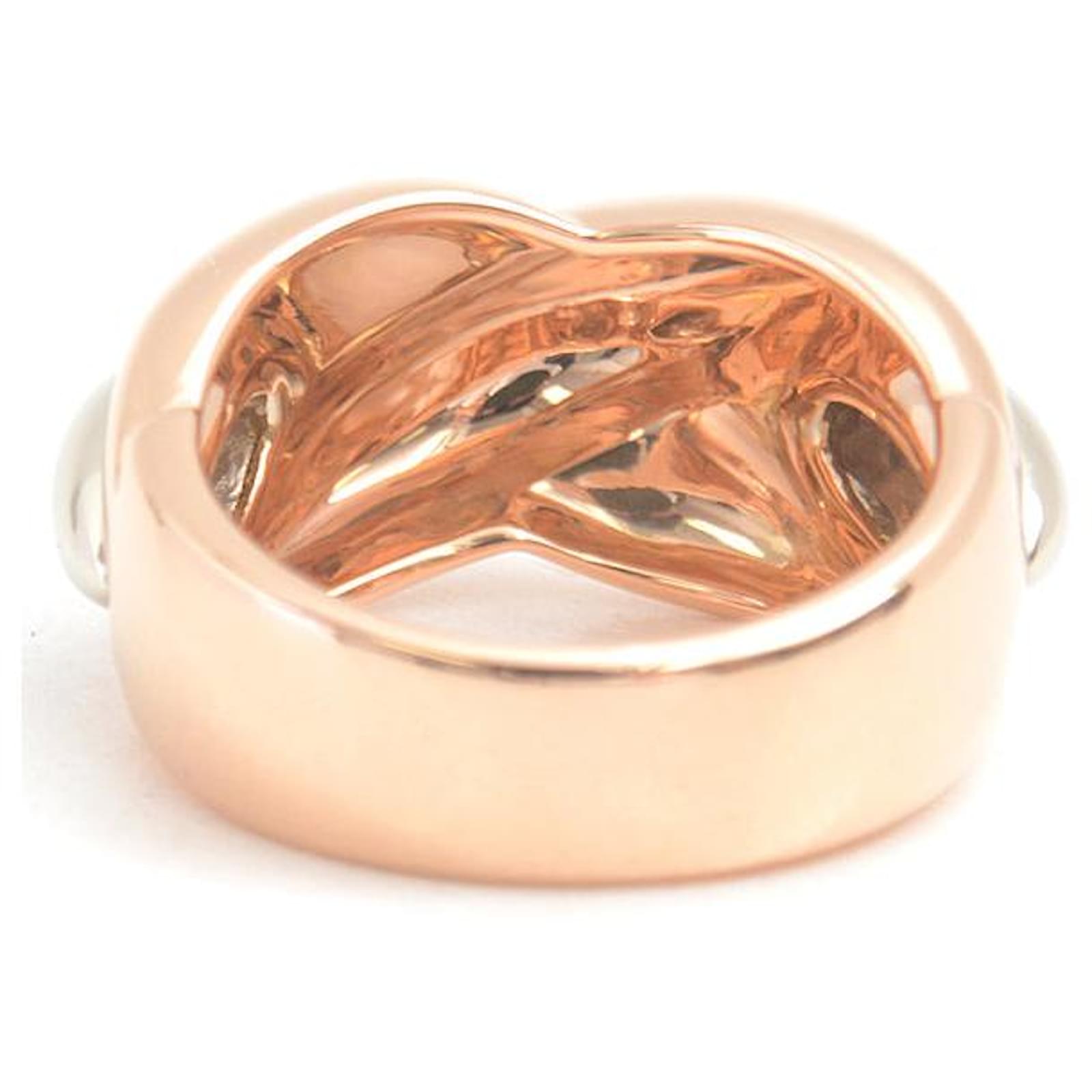Cartier Twist Design Gold Ring 750WG×PG 54 Golden Metallic Metal ref ...