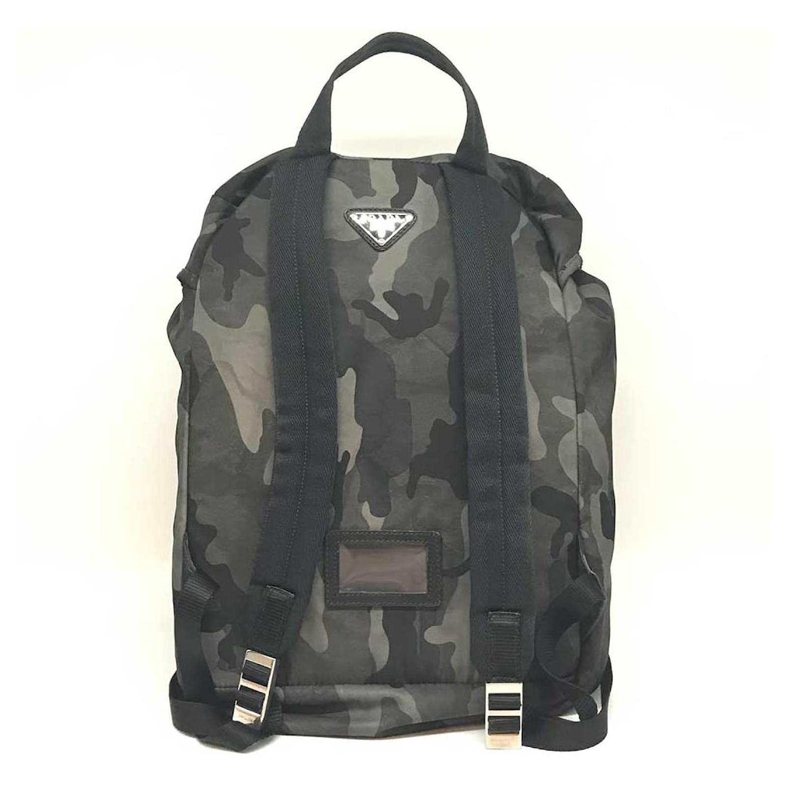 Prada Nylon Camouflage Backpack Green Cloth ref.1897162 - Joli Closet