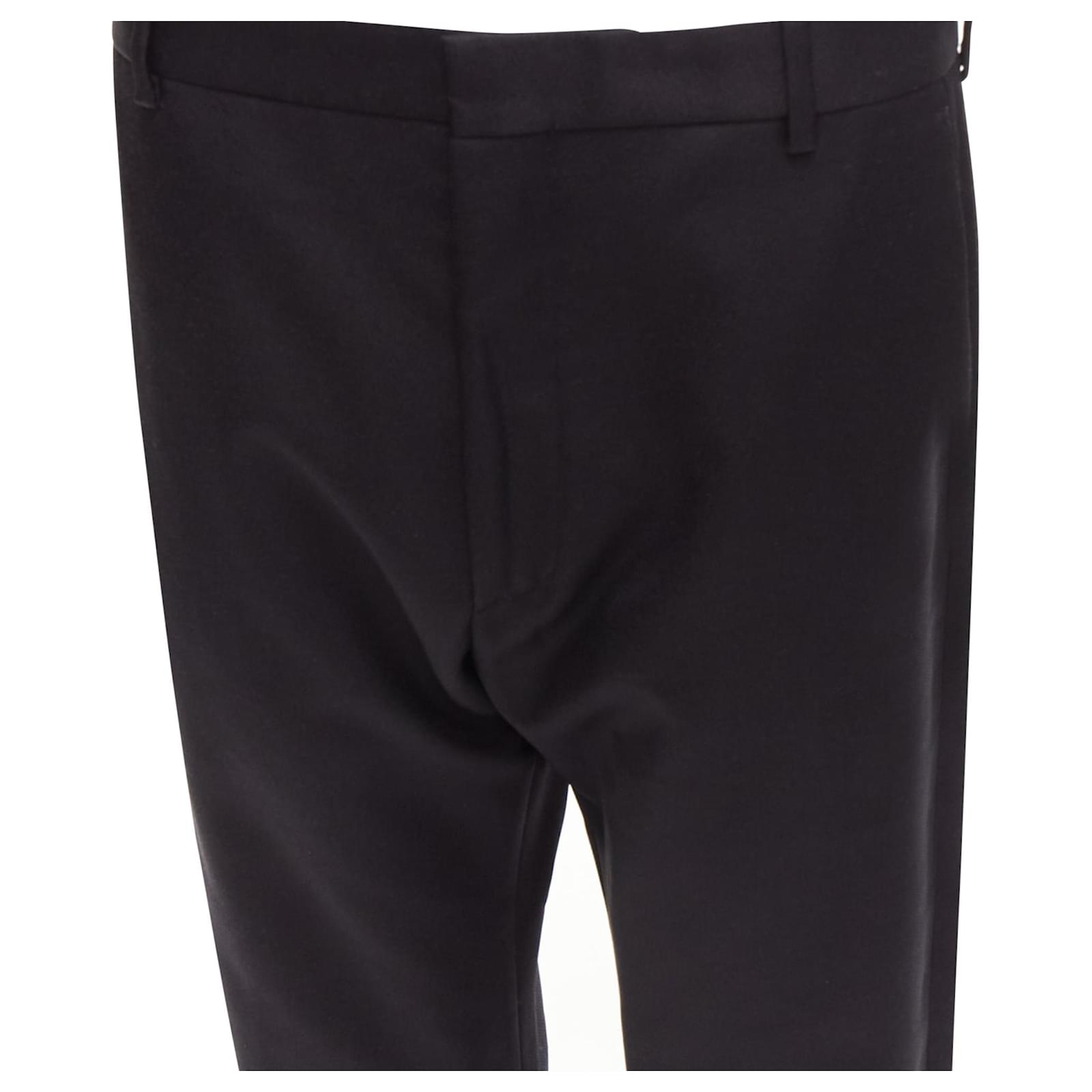 Balenciaga Drop Crotch Flare Leg Back Dart Harem Trousers Black ...