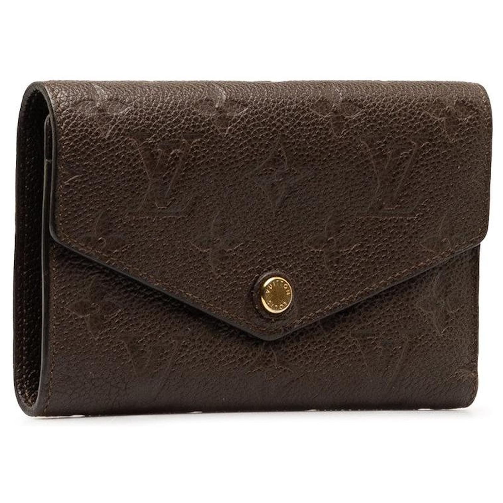 Louis Vuitton Monogram Empreinte Compact Trifold Wallet Brown Leather ...
