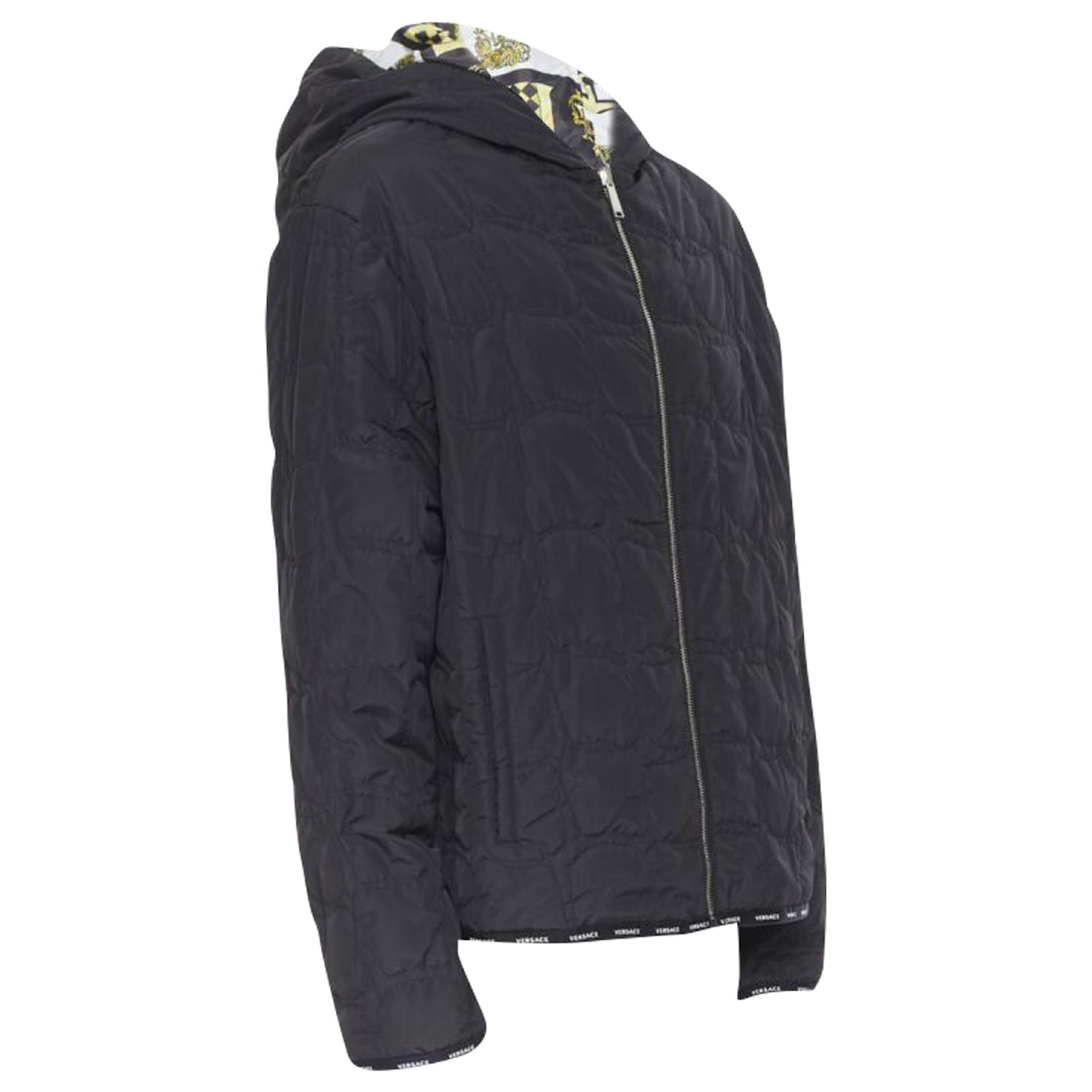 Versace Reversible Baroque Alphabet quilted jacket Multiple colors ...