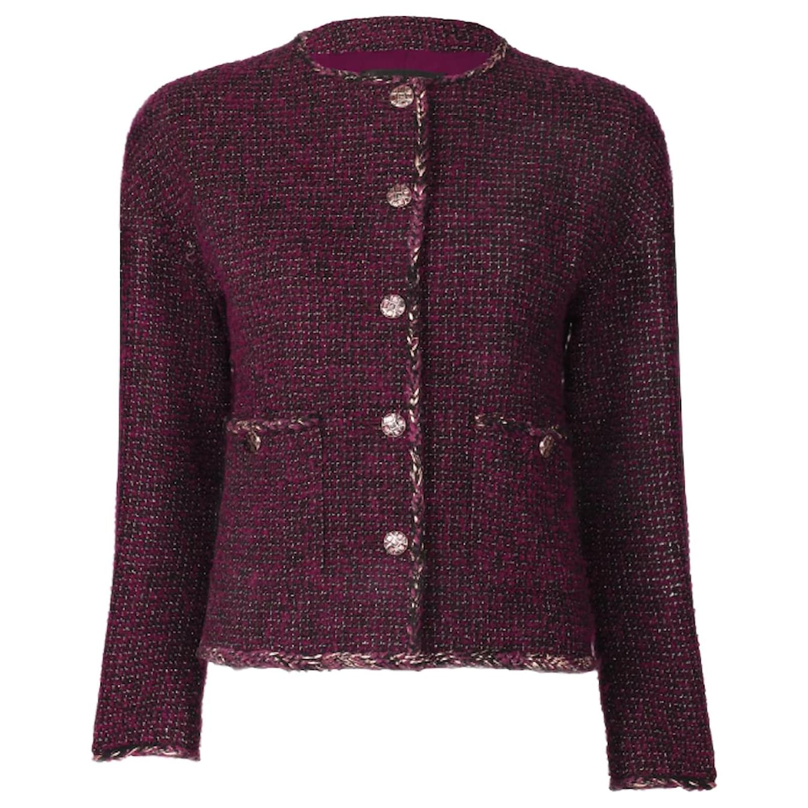 Jacket Tweed Purple Chanel Dark purple ref.1903602 - Joli Closet