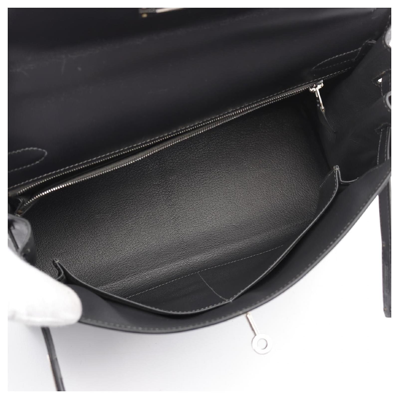 Hermès Hermes Kelly 32 Handbag Box Calf Leather Grey ref.1920248 - Joli ...