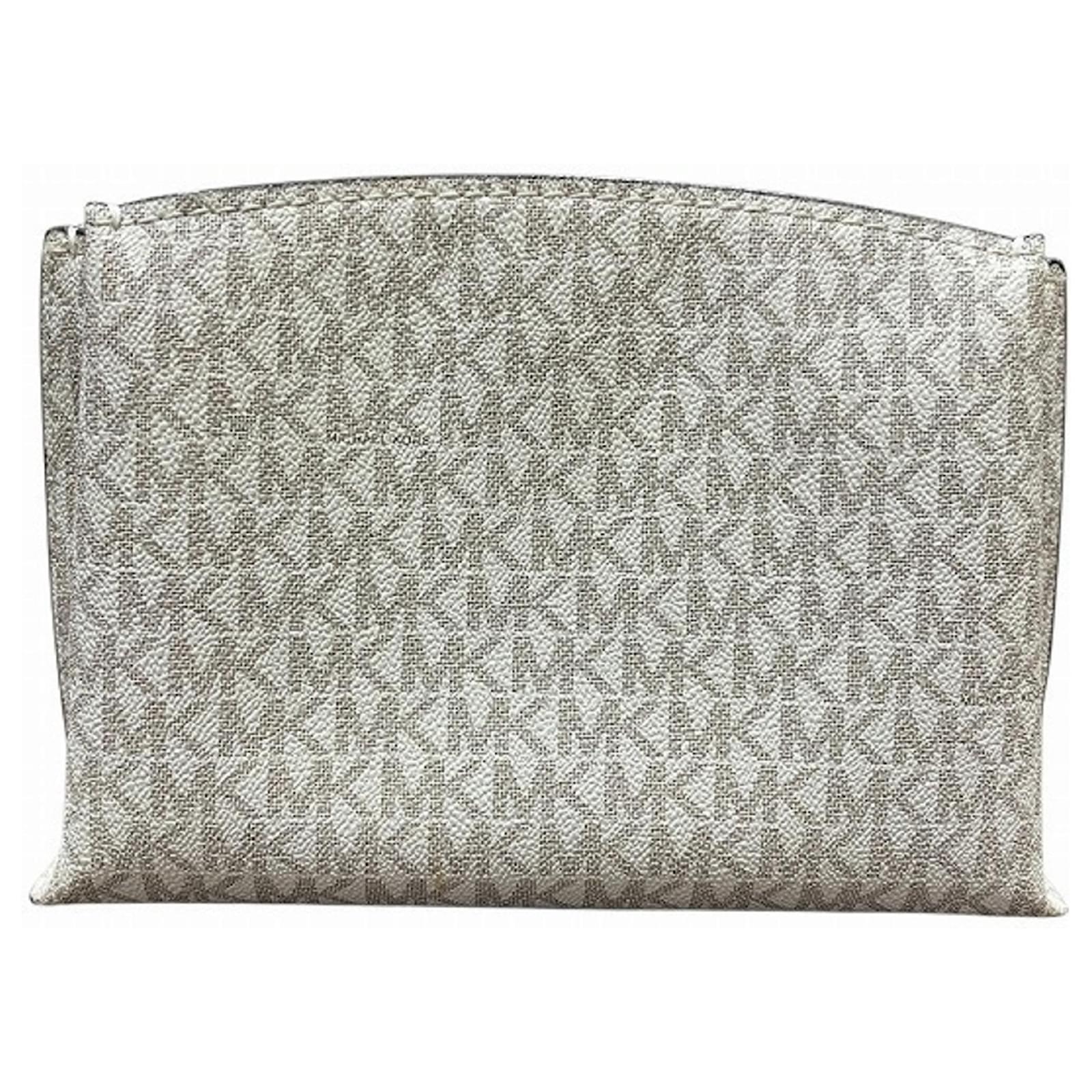 Michael Kors MK Signature RUBY Crossbody Medium Bag White Beige Plastic ...