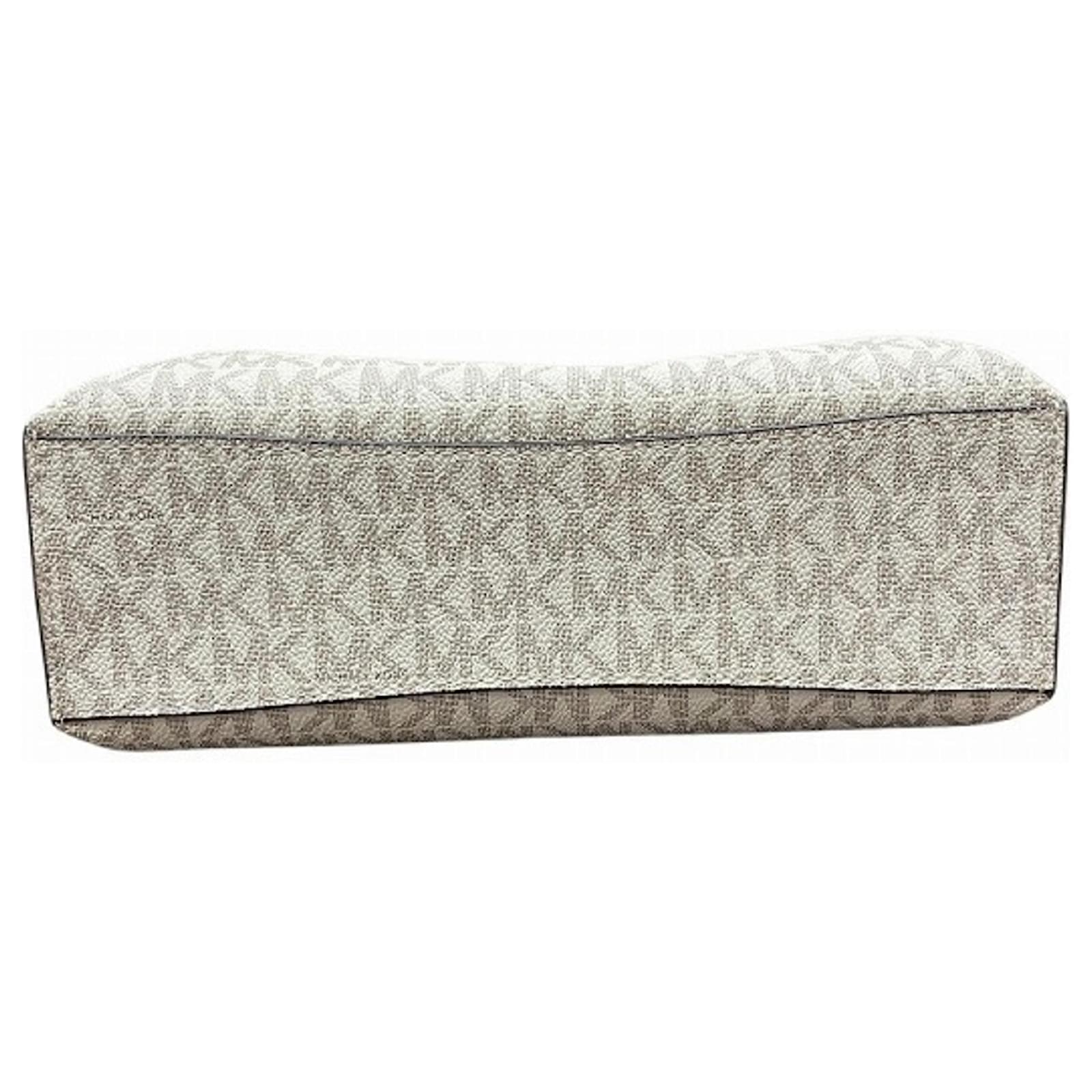 Michael Kors MK Signature RUBY Crossbody Medium Bag White Beige Plastic ...