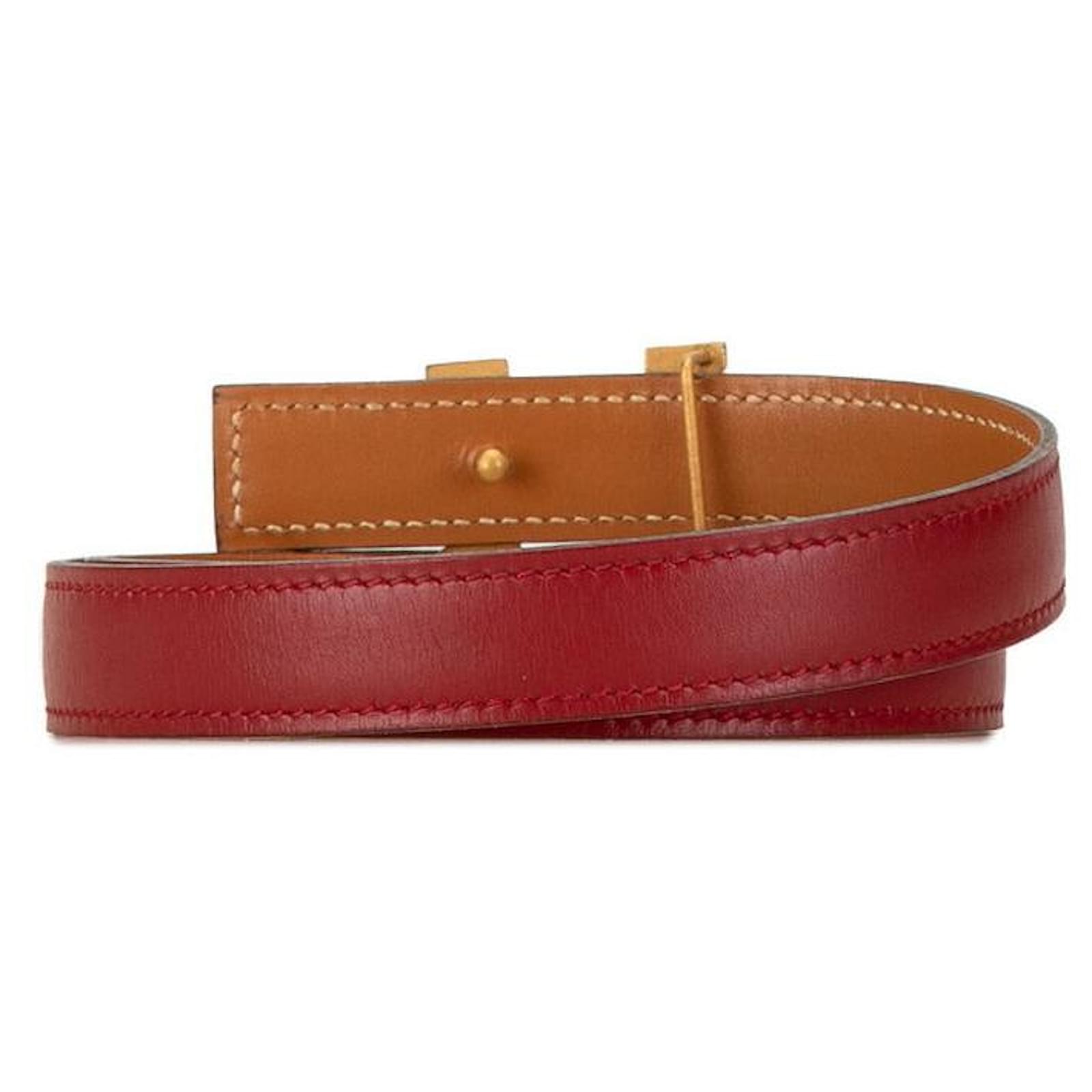 Hermès Hermes Constance Reversible H Belt Leather Brown ref.1932881 ...