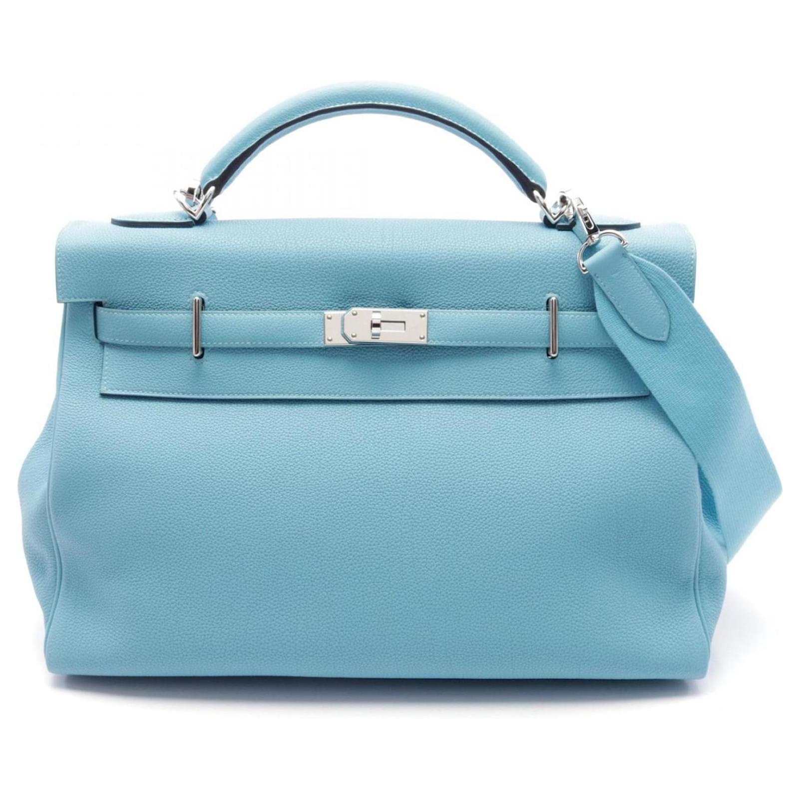 Hermès Hermes HERMES Maxi Kelly 42 Handbag Blue Leather ref.1948595 ...