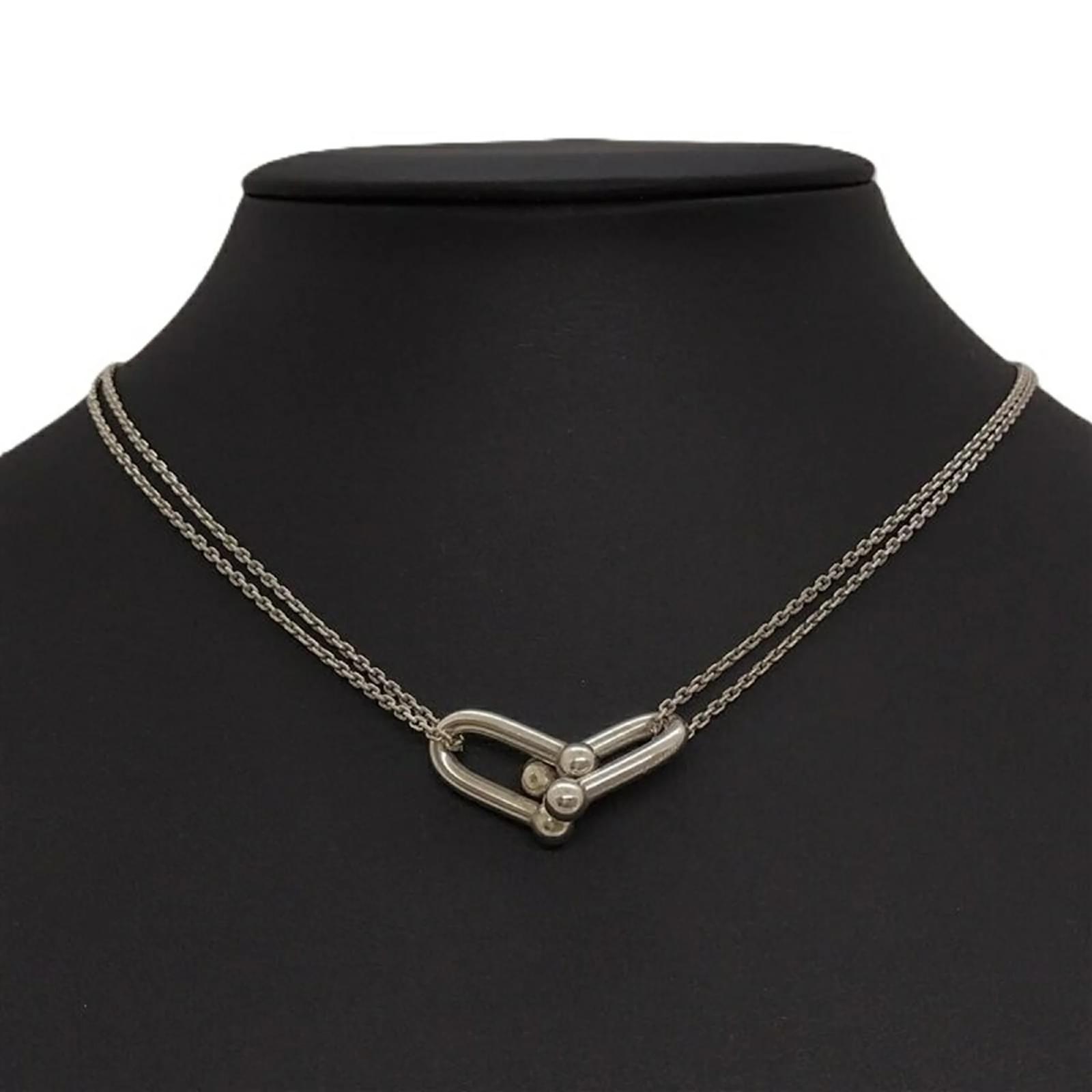 Tiffany & Co. Hardware Double Link Large Necklace Silver ref.1964344 ...