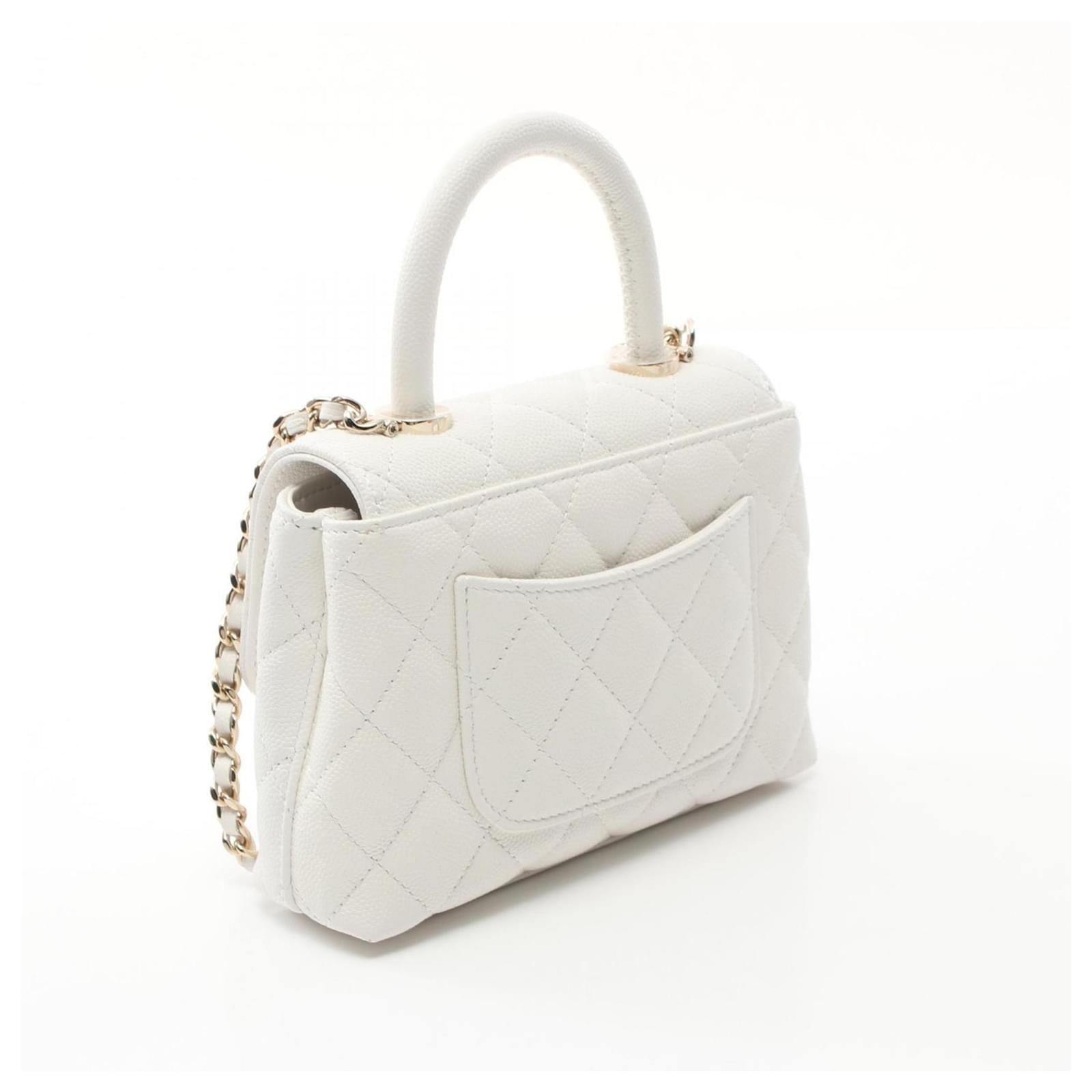Chanel Coco Handle White Leather ref.1968684 - Joli Closet