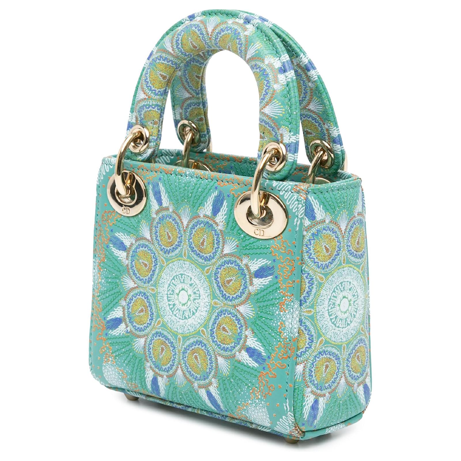 Dior Green Micro Calfskin In Lights Lady Dior Light green Leather Pony ...