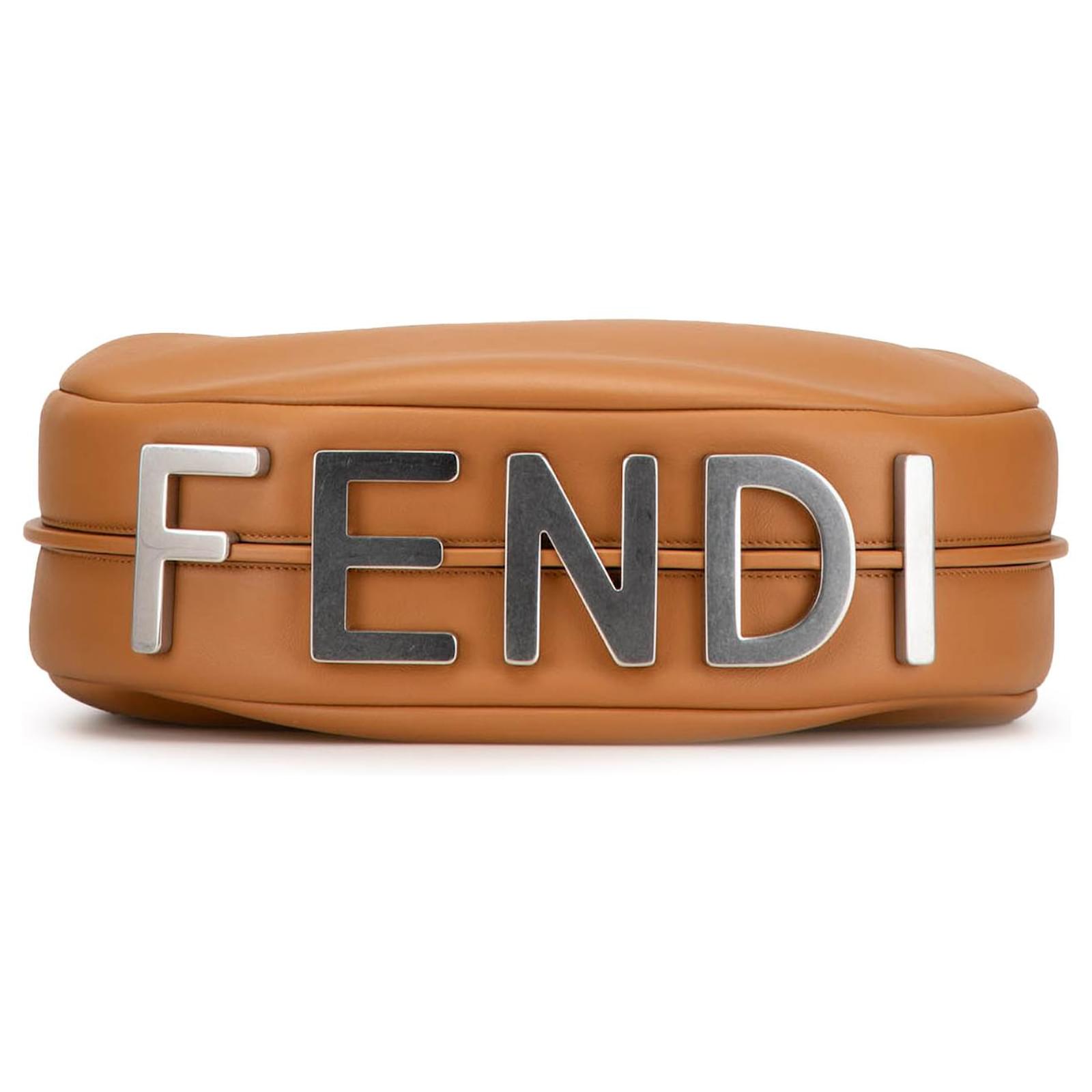 Fendi Brown Medium Leather Fendigraphy Hobo Light brown Pony-style ...
